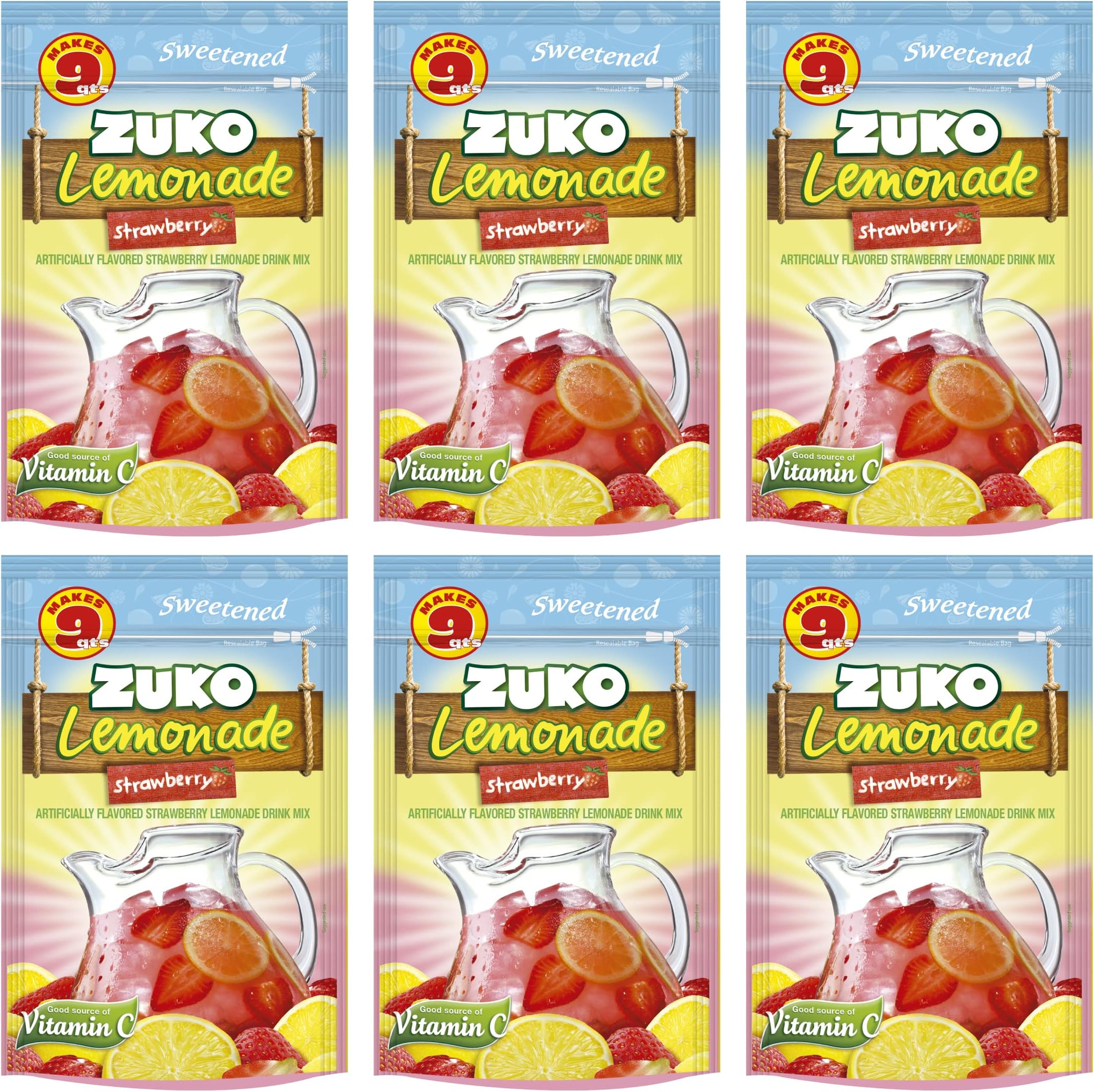 Amazon.com : Zuko Strawberry Lemonade Instant Powder Drink | Family ...