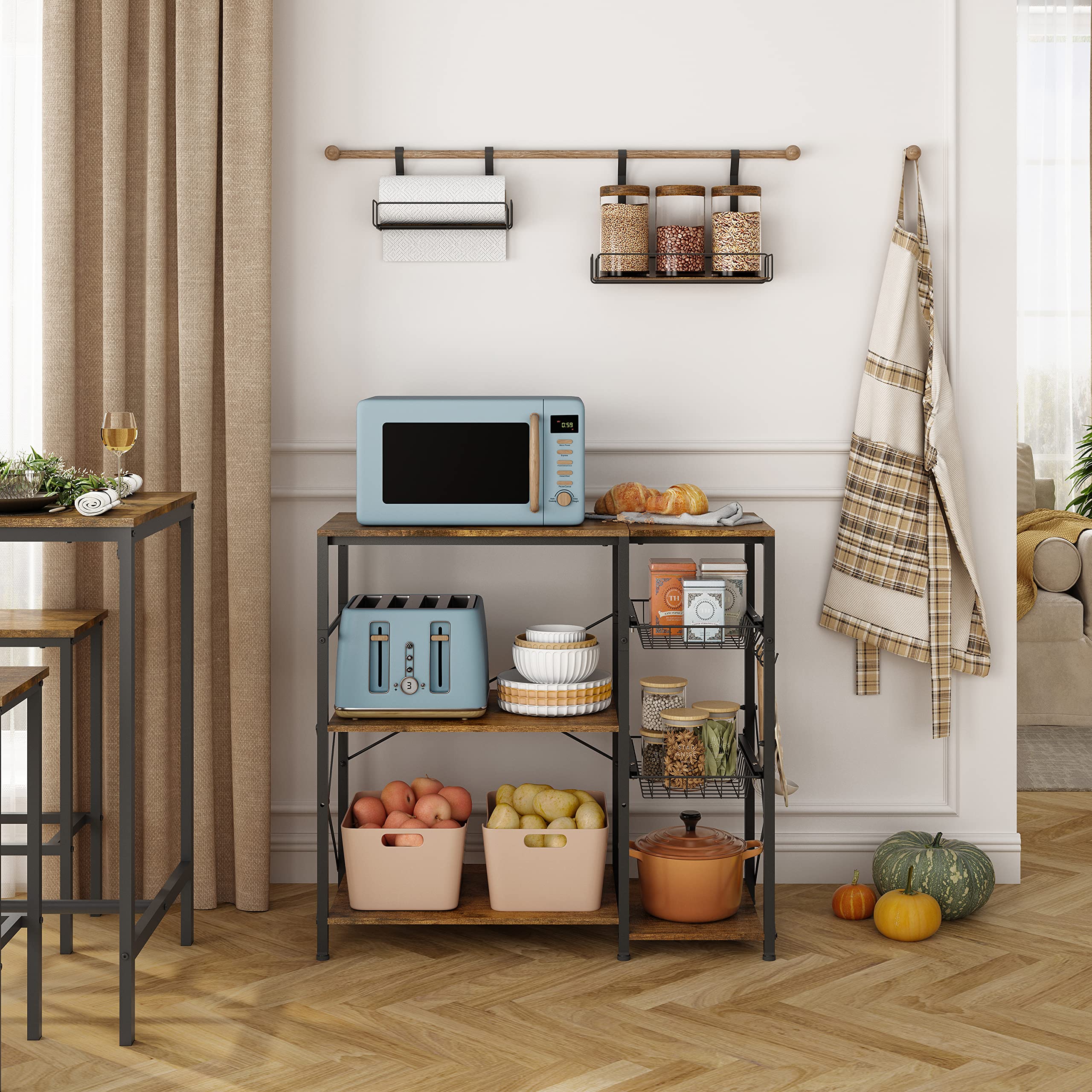Snapklik.com : Hoctieon 3 Tier Microwave Oven Shelf, Microwave Storage ...