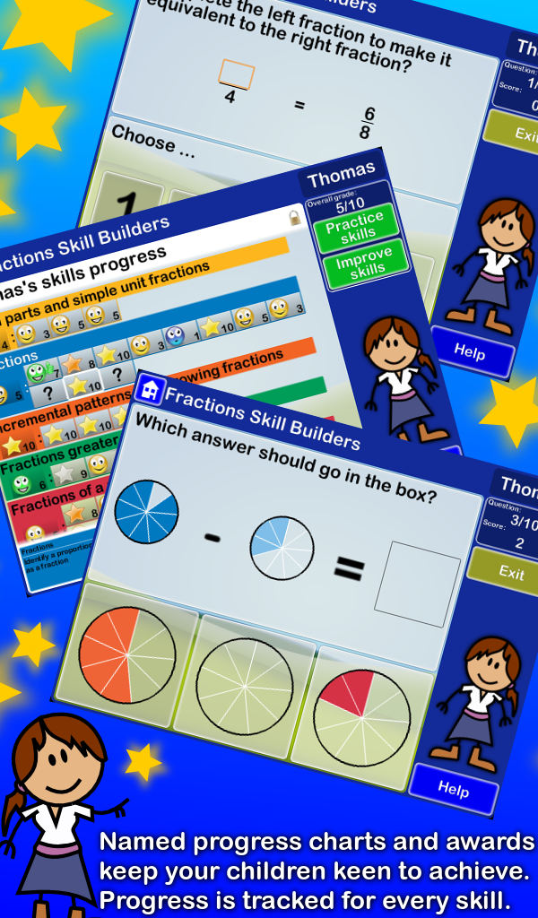 Fractions, Decimals & Percentages Skill Builders - App on the Amazon ...
