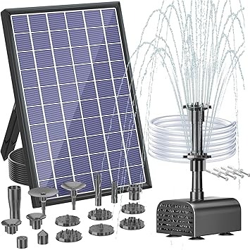 Amazon.com: POPOSOAP Solar Water Pump Built-in 3000mAh Battery Backup ...