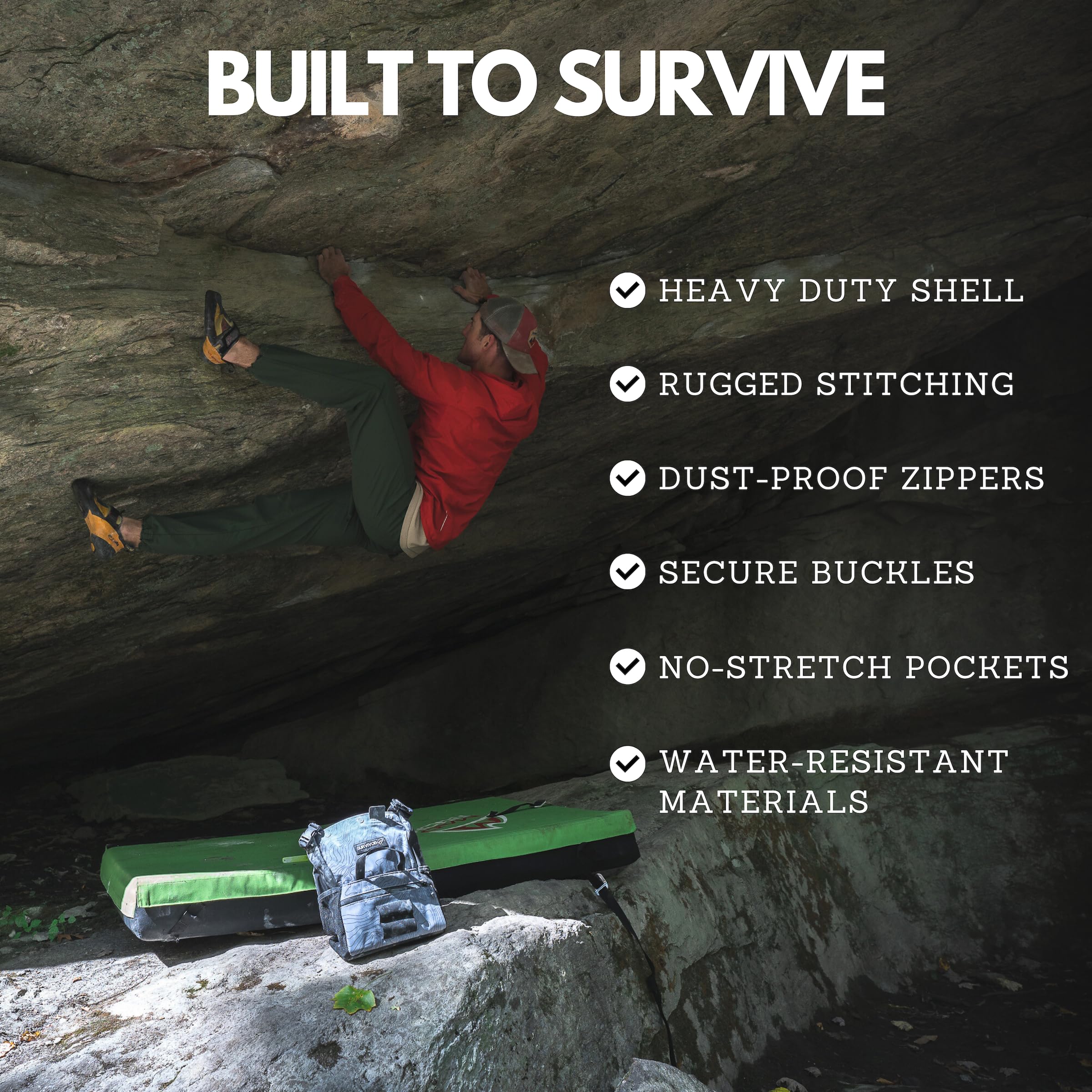 Snapklik.com : SURVIVOR Chalk Bag - Iconic Topographical Map, Draw ...