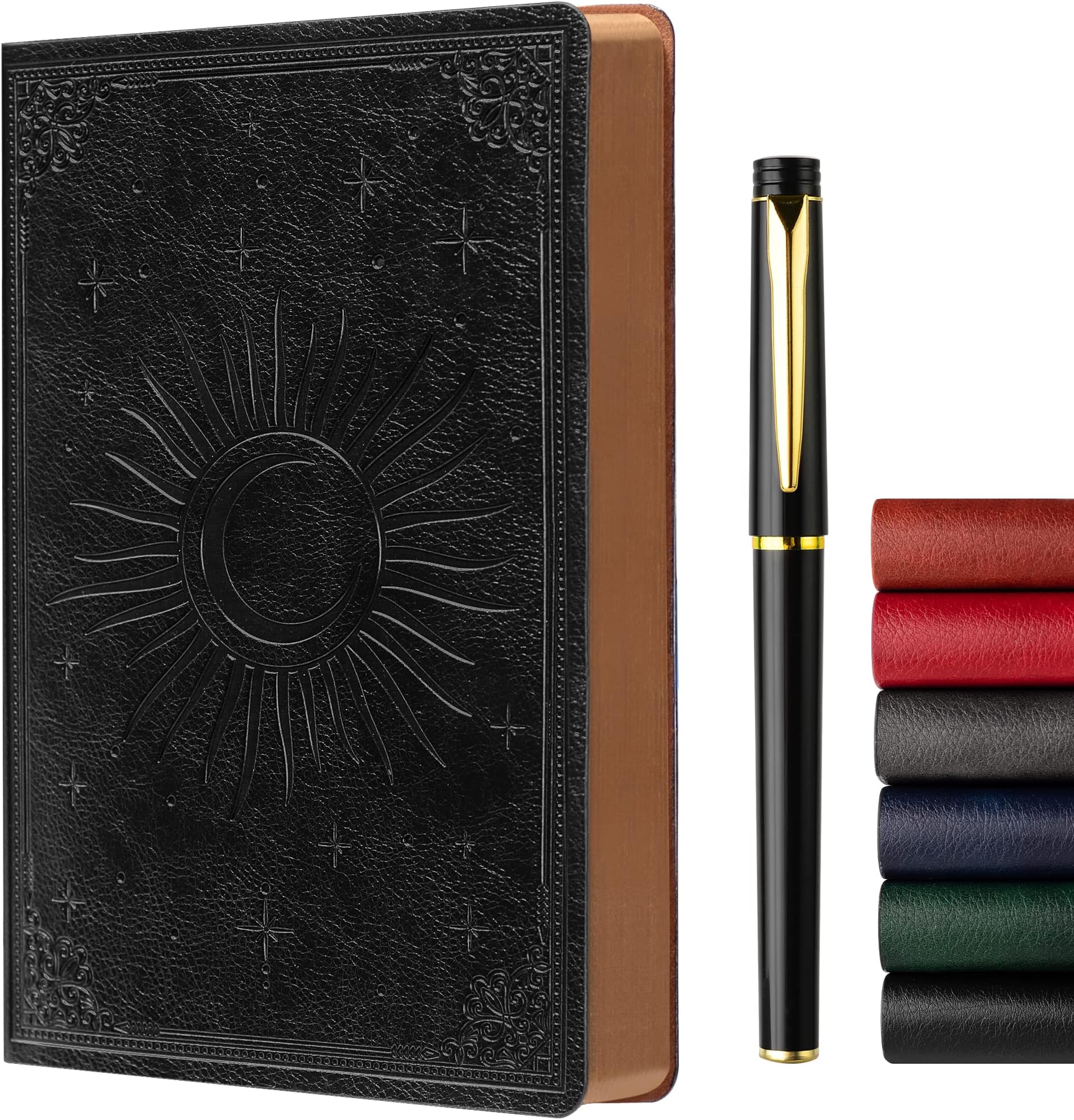 Amazon.com : Retro-style Leather Journal with a Soft Cover, 288 Pages ...