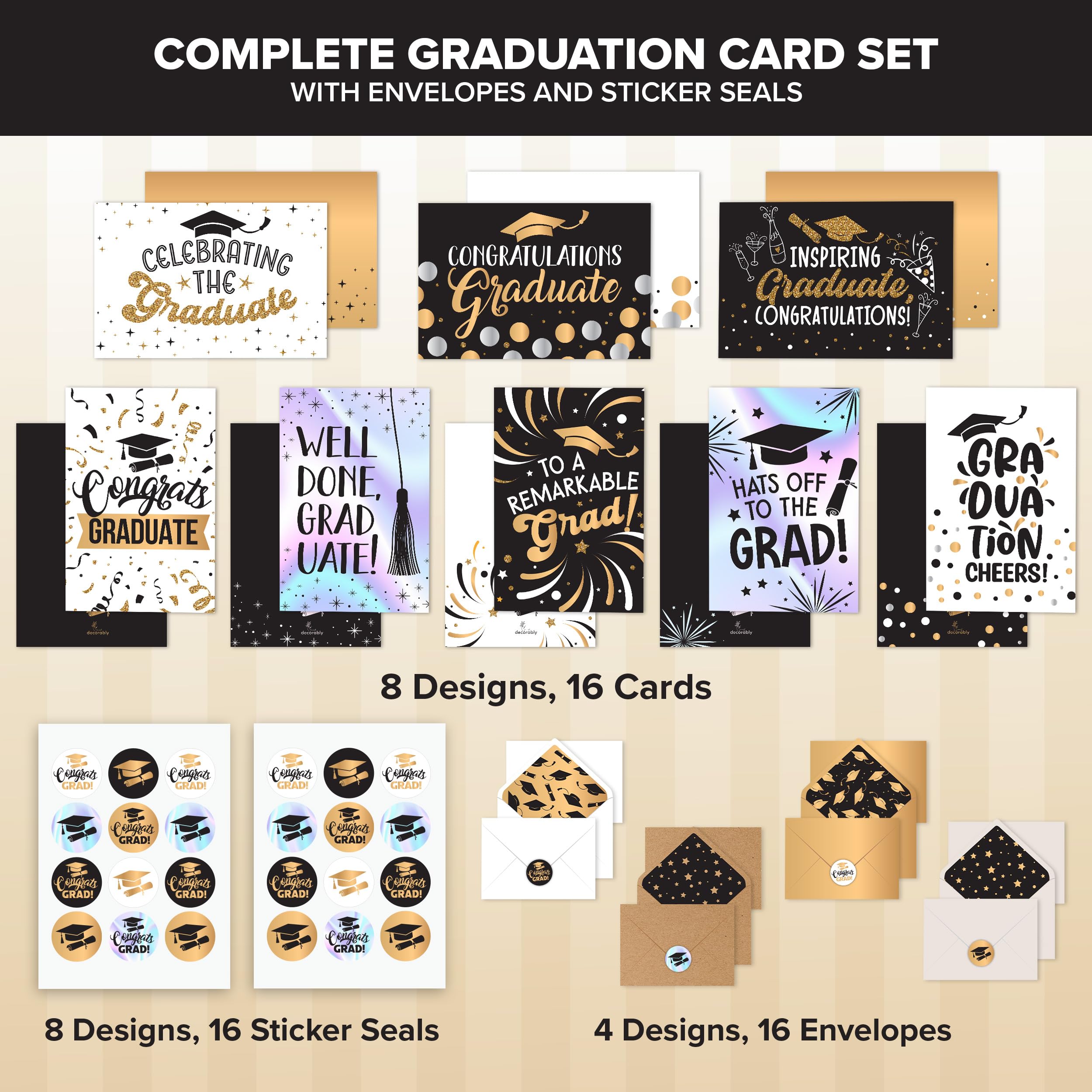 Snapklik.com : Decorably 16 Pack Foiled, Glittery, And Holographic ...