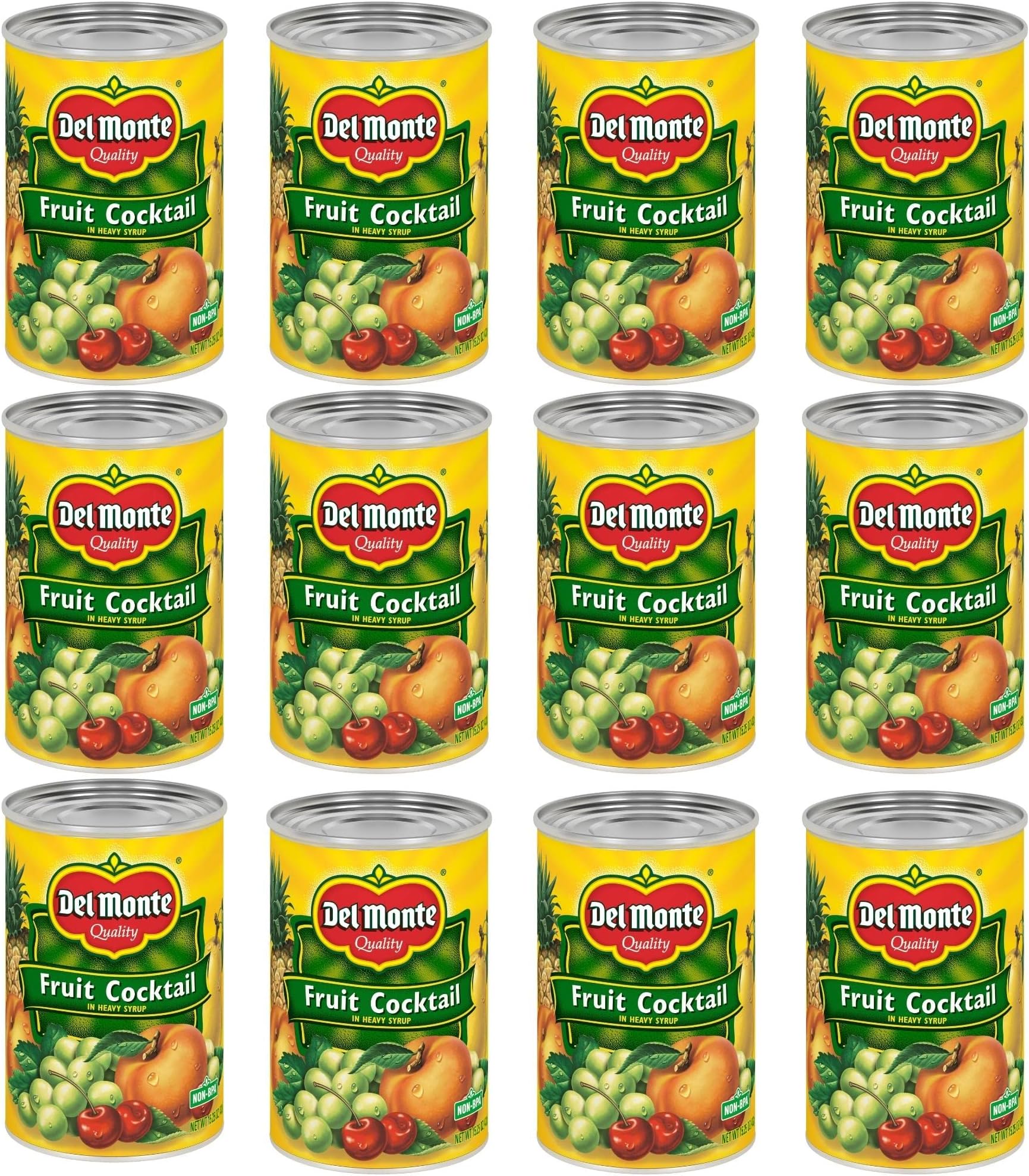 Amazon.com: DEL MONTE Fruit Cocktail in Heavy Syrup, Canned Fruit, 12 ...