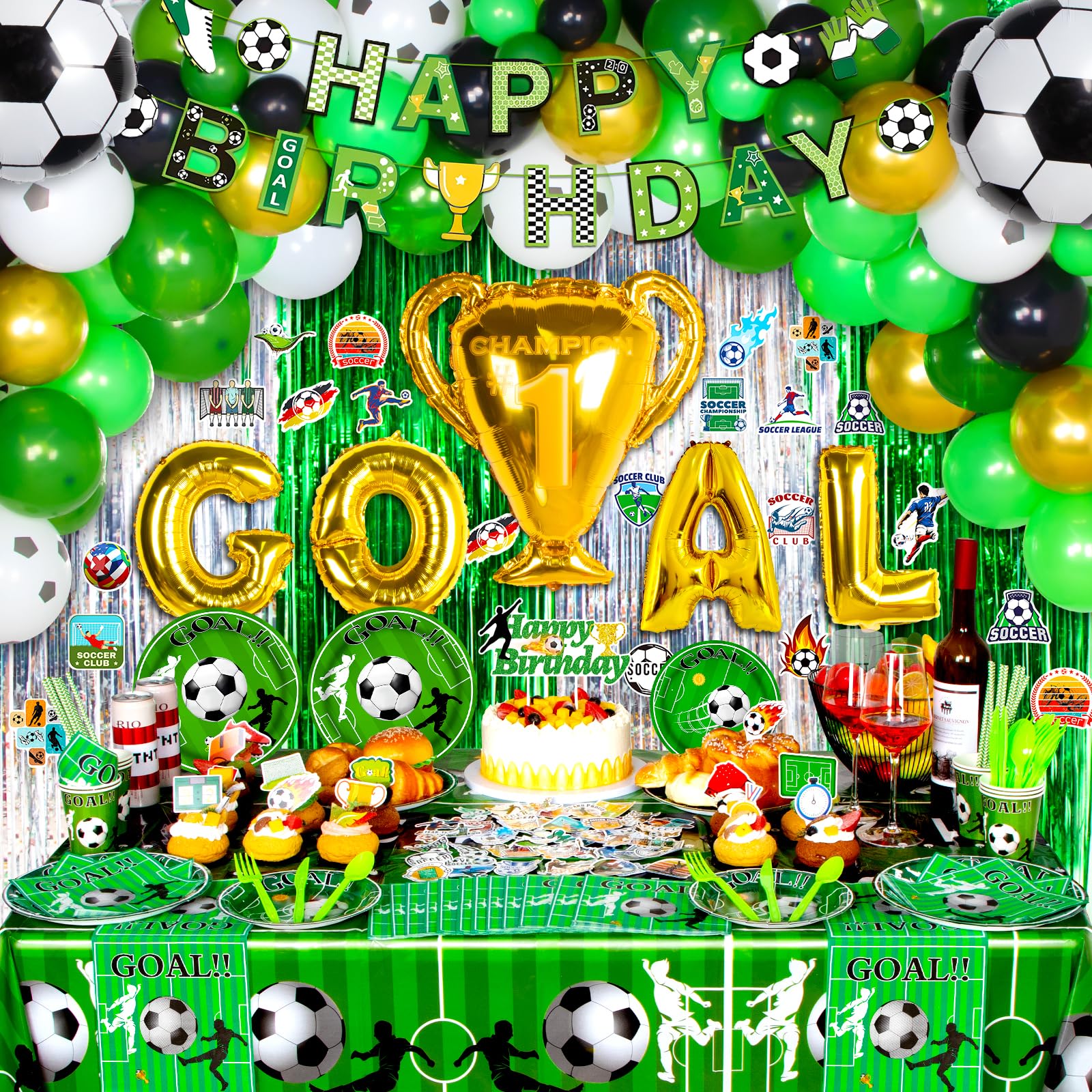 Amazon.com: HJINGY 280 PCS Soccer Party Decorations, Soccer Themed ...