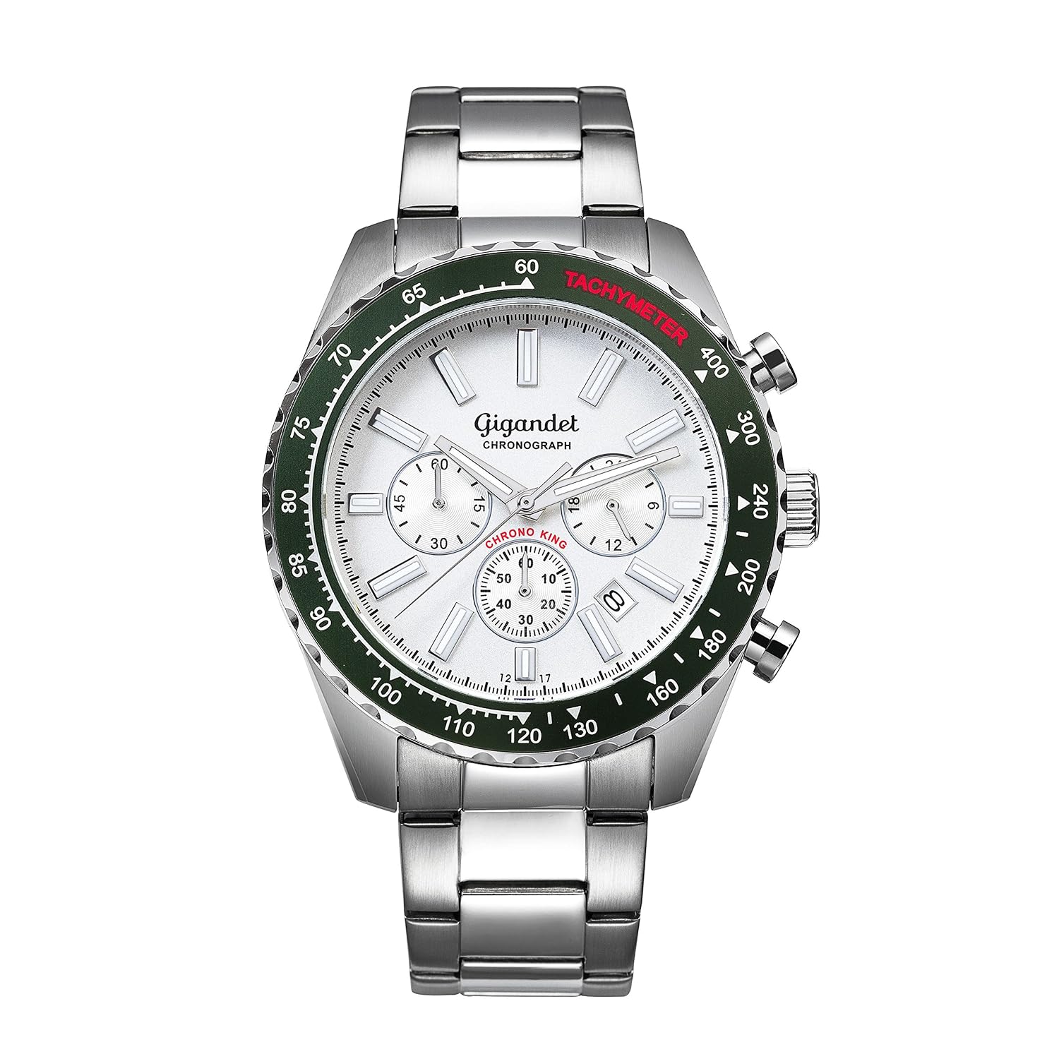 Gigandet Men's Quartz Watch Chrono King Chronograph Analogue Silver ...
