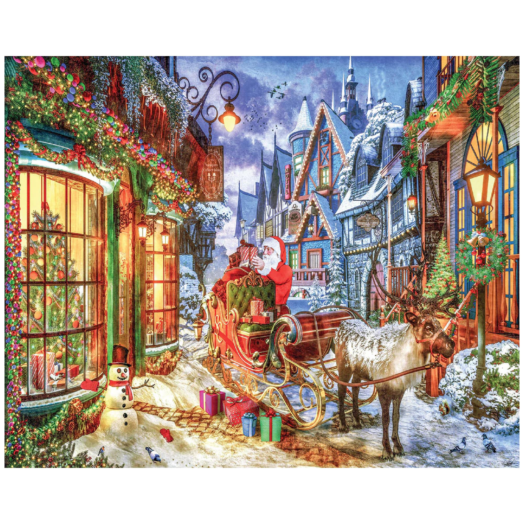 Amazon.com: White Mountain Santa's Deliveries 1000 Piece Christmas ...