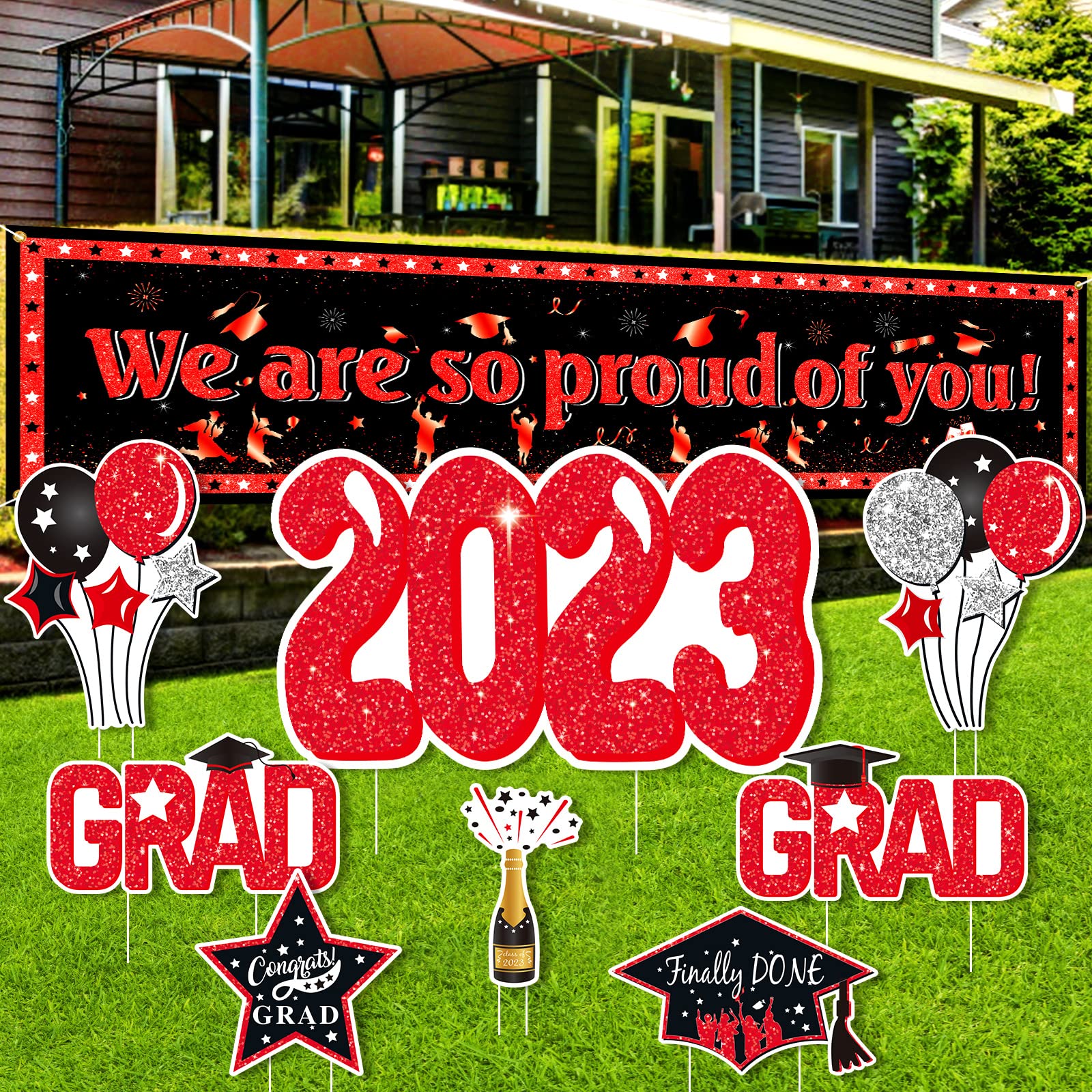 KMUYSL Large Graduation Decorations Class of 2023 Yard Sign - 8Pcs ...