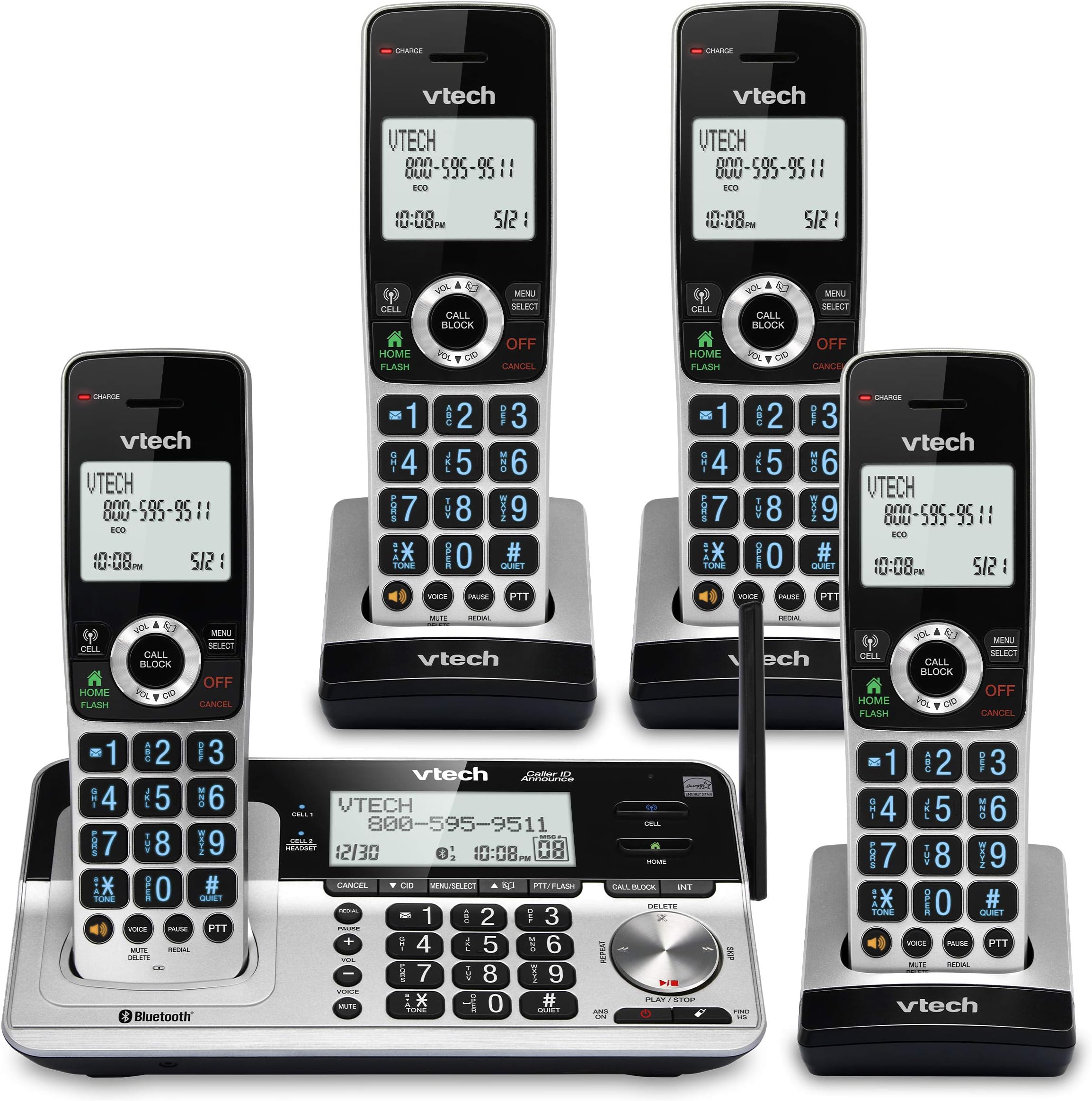 AT&T DL72219 DECT 6.0 - Teléfono inalámbrico de 2 Auriculares para el ...