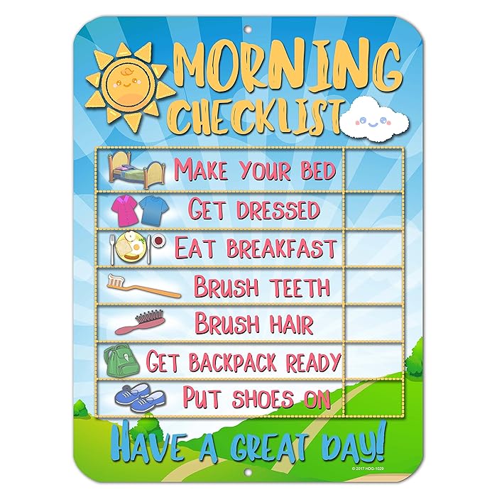 Buy Honey Dew Gifts Daily Morning Routine Reward Chart for Kids and ...