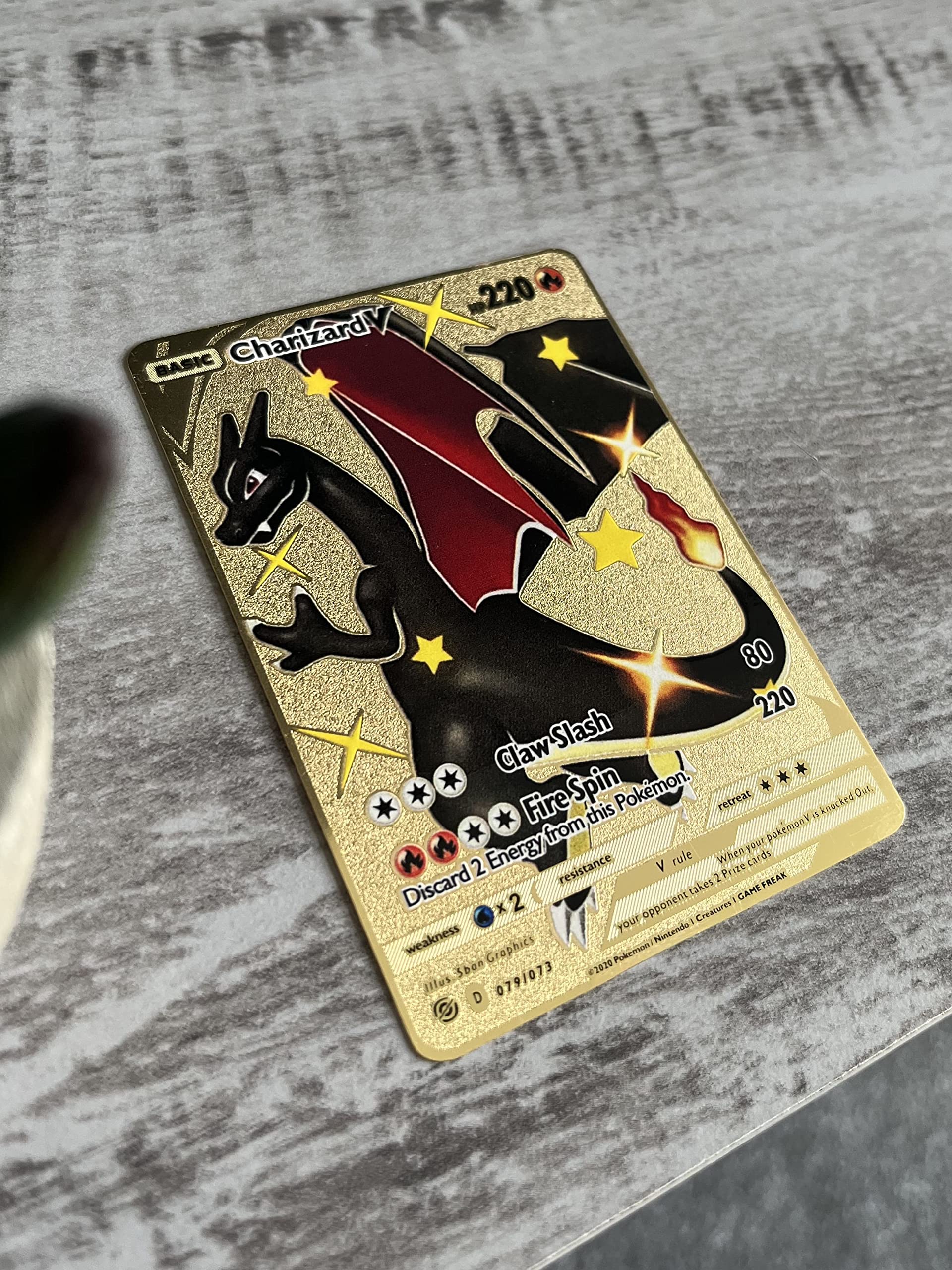 Gold Metal Pokemon Cards Featuring Shining Fates Shiny Charizard V and ...