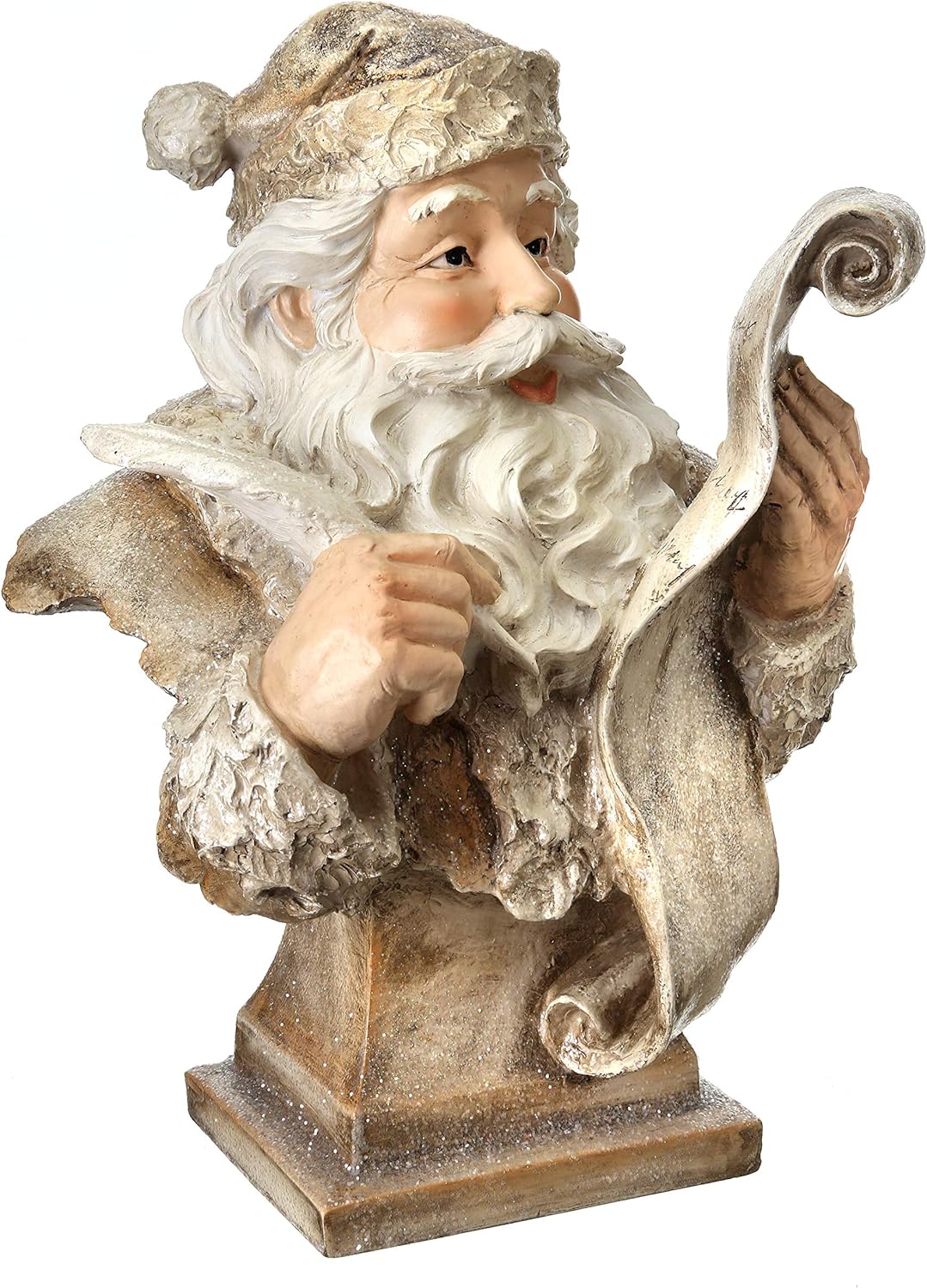 Amazon.com: Regency 16" Resin Santa Figure Natural Frost Going Over ...