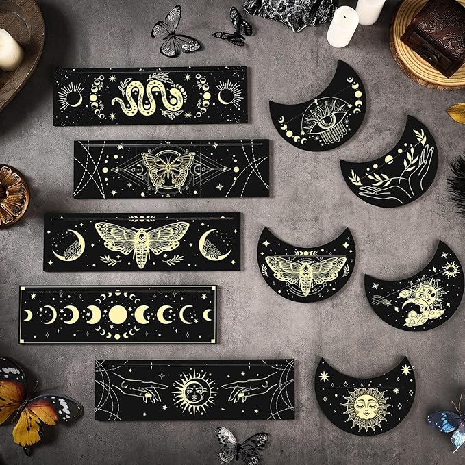 Amazon.com: Thyle 10 Pcs Black Gold Wooden Tarot Card Holder Stand ...