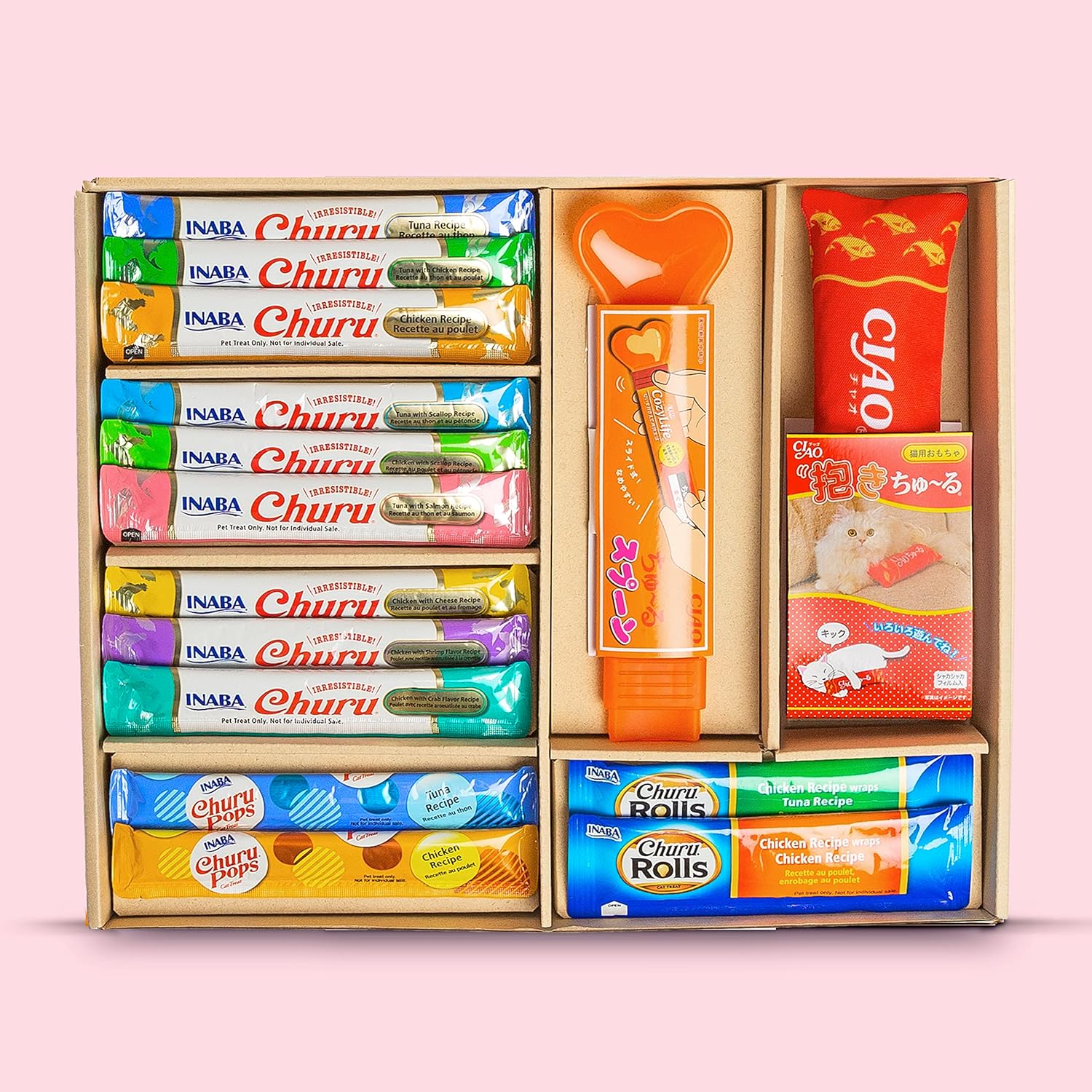 INABA Ciao Churu Gift Box 13x Delicious Snacks 9x Churu, 2x Churu Pops ...