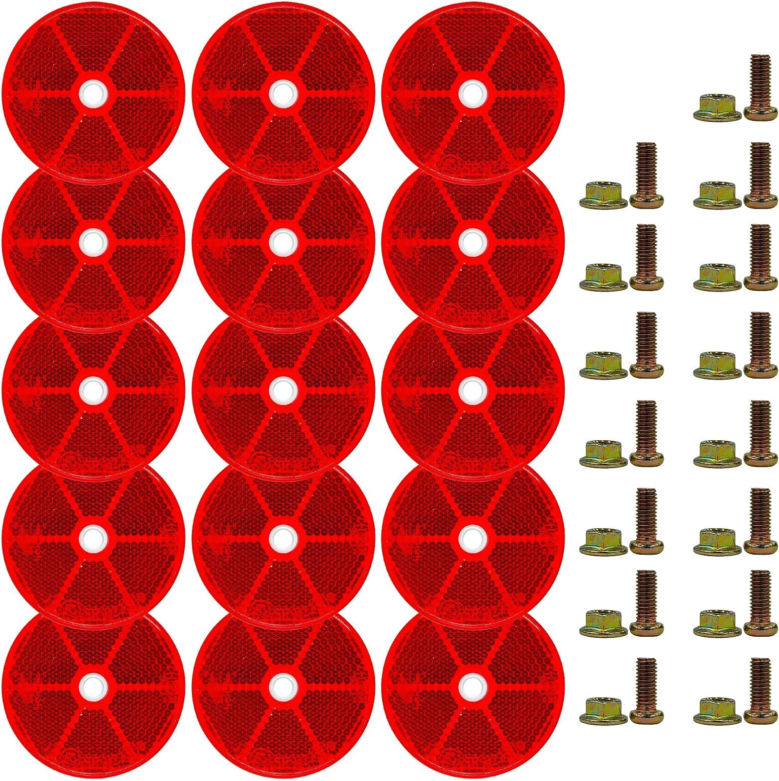 Amazon.com: PLUMAGEpp 15 Pcs Front Reflector Round for Driveway Fence ...