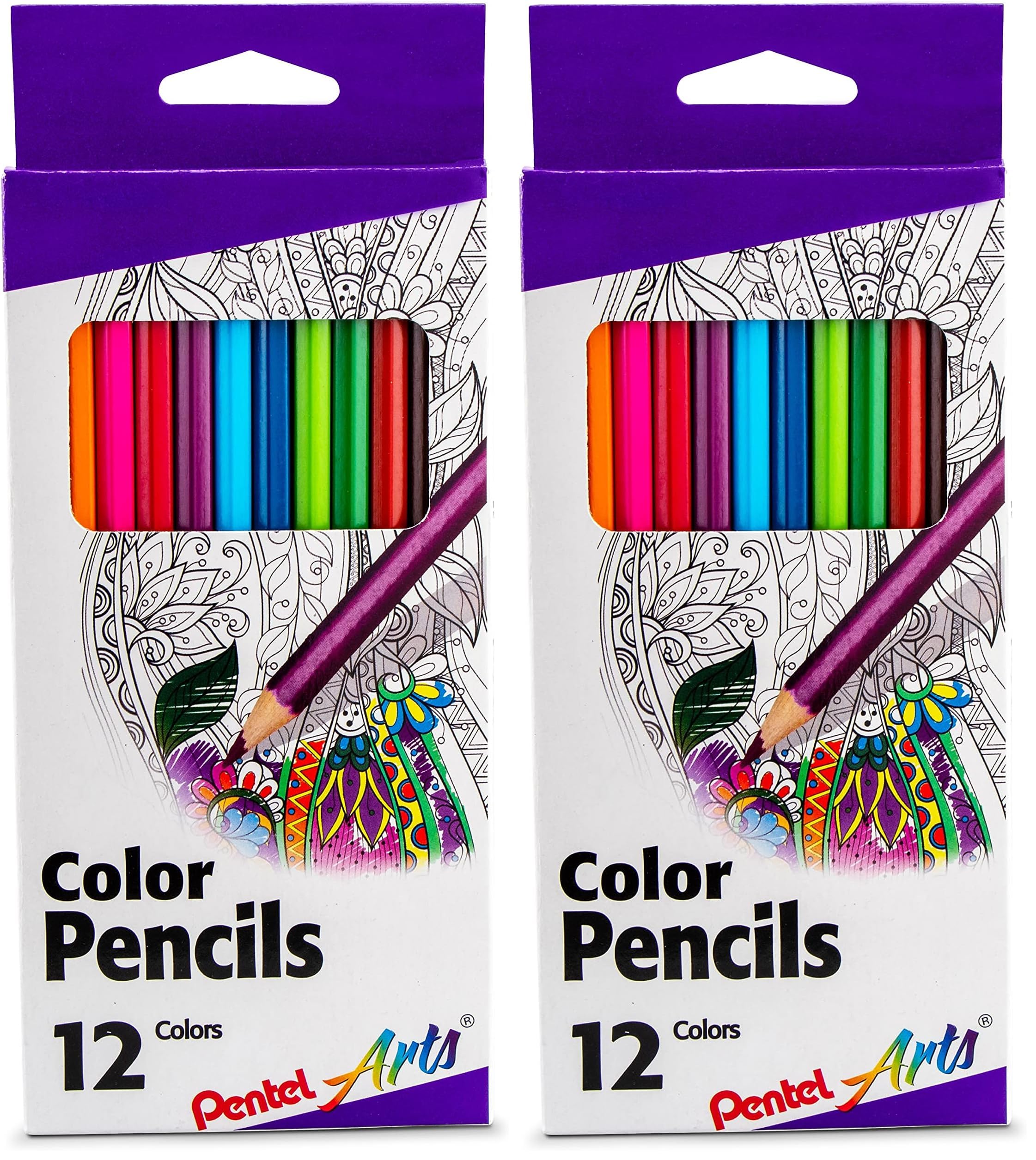 Snapklik.com : Pentel Arts Colored Pencils, Assorted Colors, Set Of 12