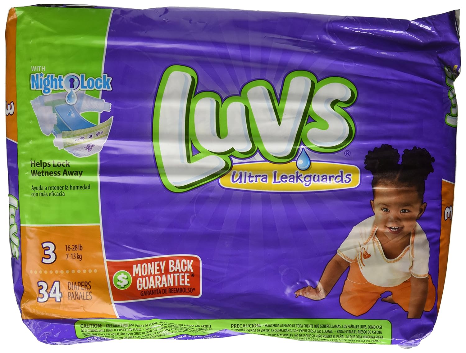 Amazon.com : Luvs with Ultra Leakguards, Size 3 Diapers, 34 Count (Pack ...