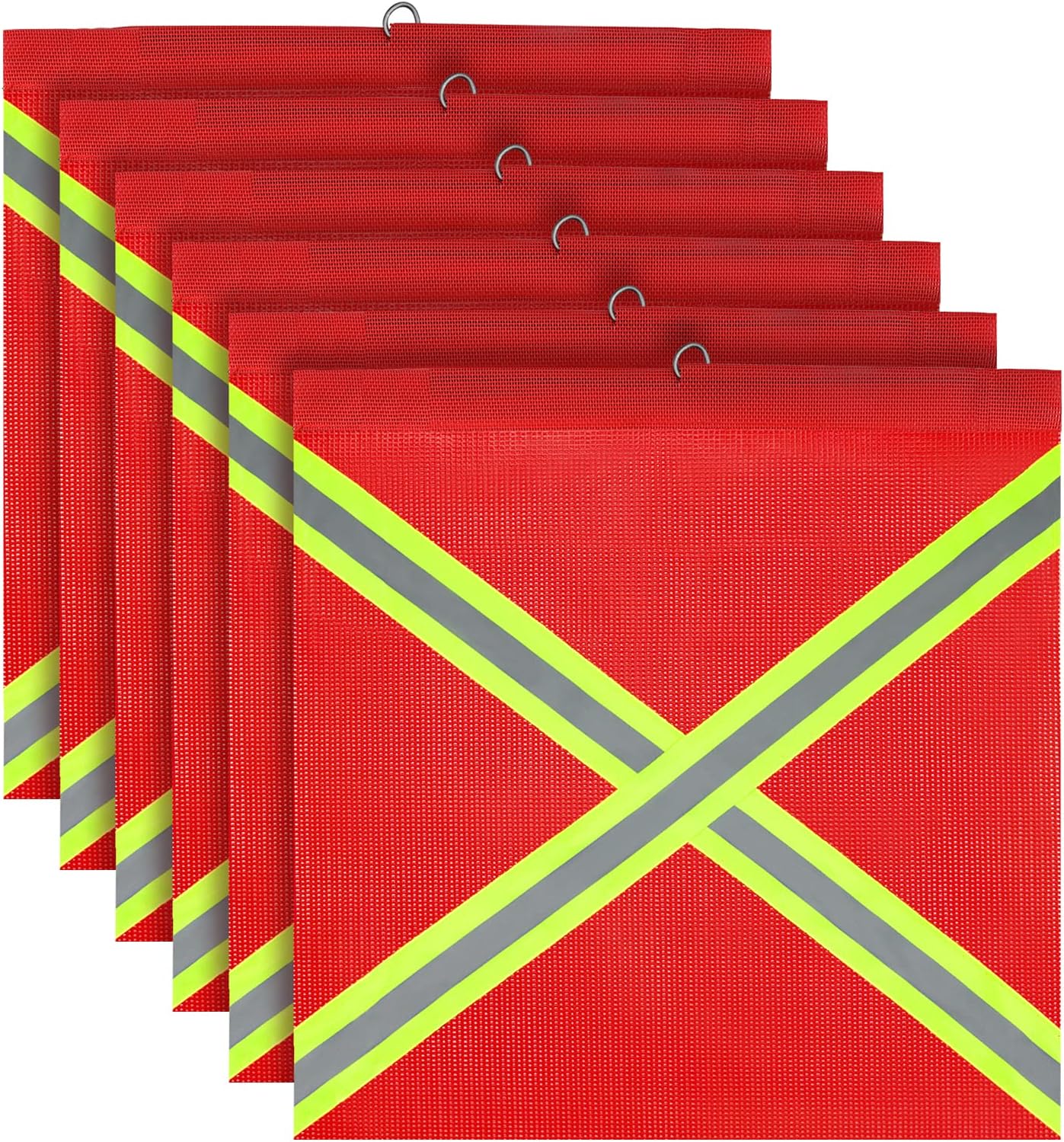 Amazon.com: NVAAV 2-Pack 18x18 Inch Red Mesh Safety Flags with Wire ...