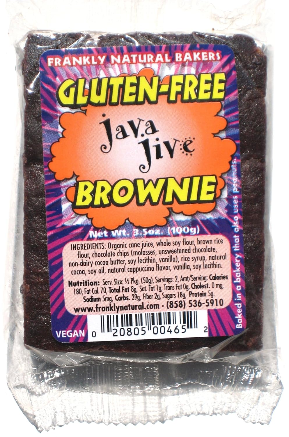 Amazon.com: Frankly Natural Bakers Gluten Free Java Jive Brownie, 3.5 ...