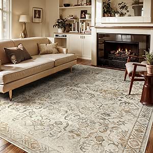Amazon.com: Taupe 5x7 Area Rugs for Living Room, Machine Washable Non ...