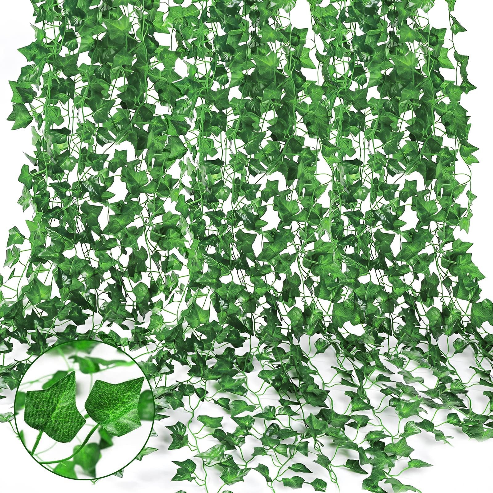 Enredaderas Artificiales Pared, 12x2.2m Plantas Artificiales Colgantes ...