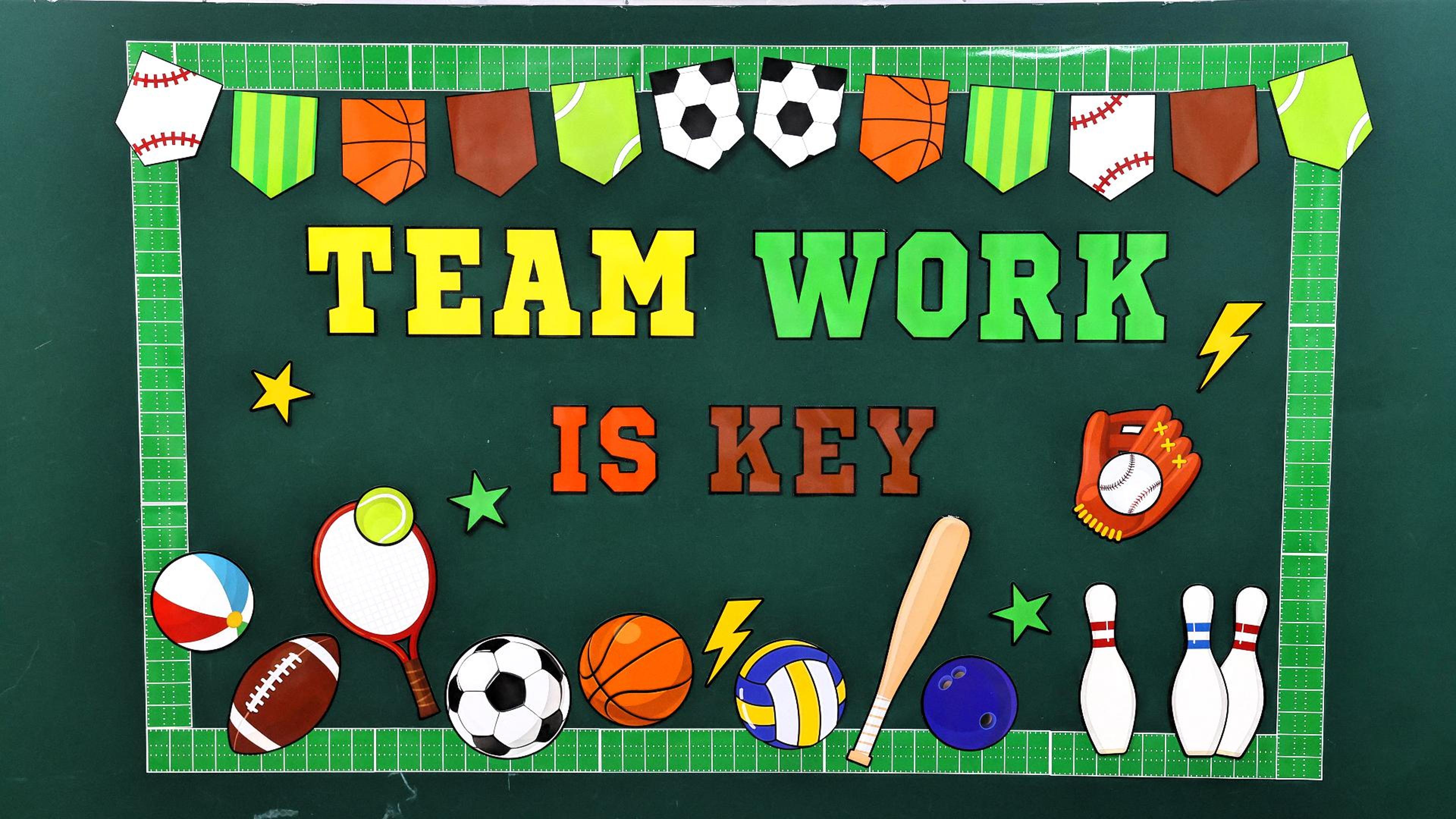 Bulletin Board Ideas For Team Work Retro Football Back To School