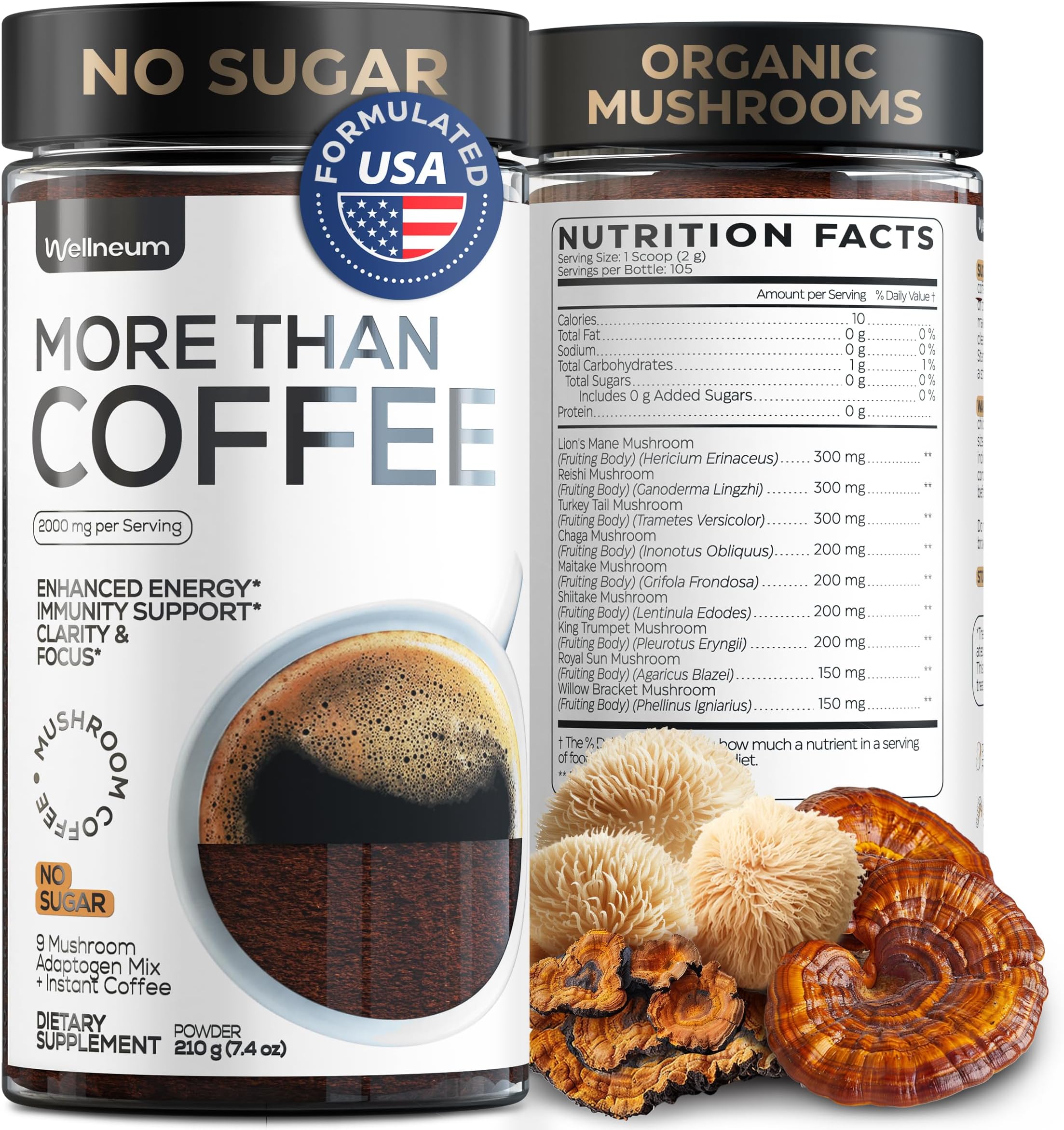 Amazon.com: Mushroom Coffee Decaf, Advanced 13 in 1 Mushroom Powder ...