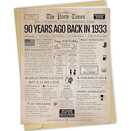 Amazon.com : Big 91st Birthday Card for Grandparent, Jumbo Retro 91 ...