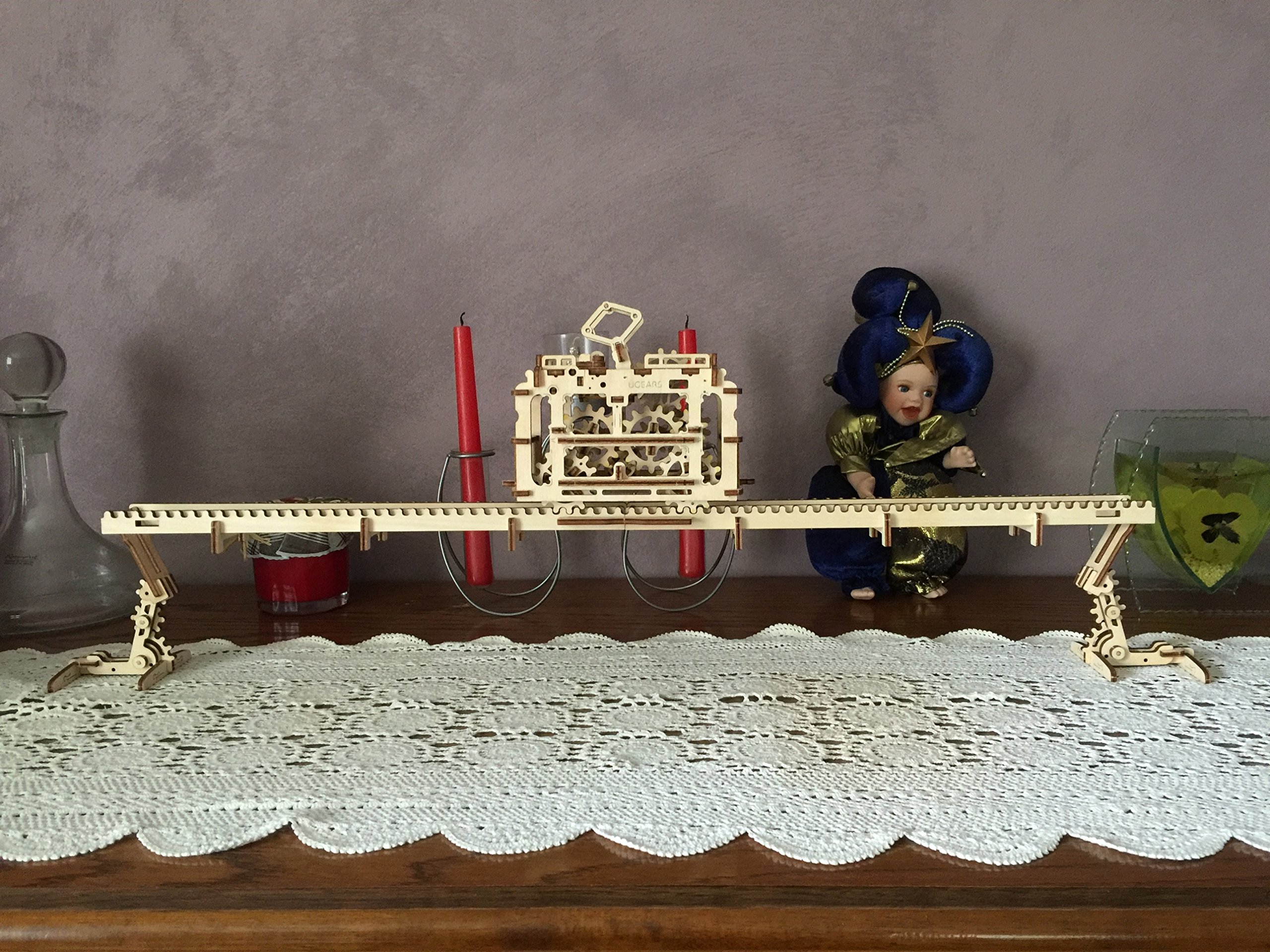 Buy UGears Tram with Rails Wooden Train Puzzle 3D Mechanical Craft Set ...