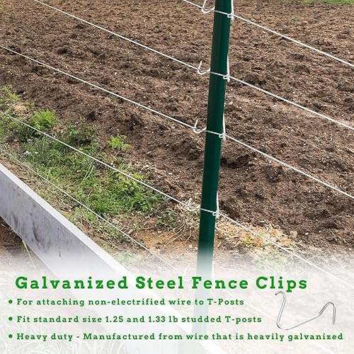 Snapklik.com : 1000 Pcs T Post Clips Bulk Galvanized Steel Fence Clips ...