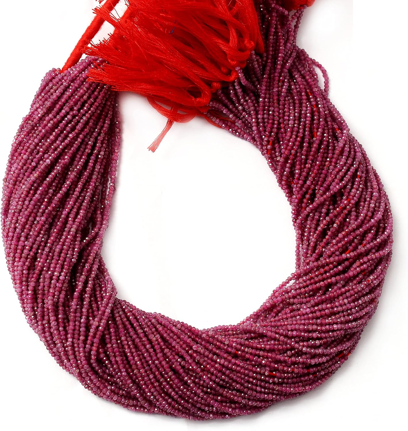 Amazon.com: 2 mm Pink Ruby Round Micro Cut Beads, Natural Ruby Beaded ...