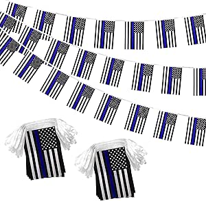 Amazon.com : LoveVC 2 Packs Thin Blue Line American Police Flag Banner ...