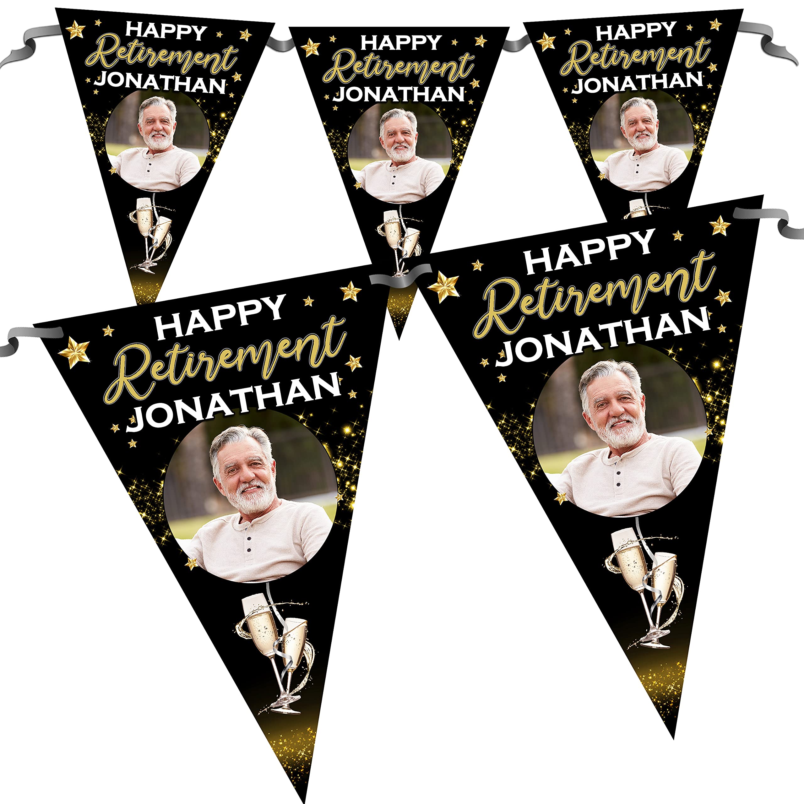 Buy Personalised Congratulations Happy Retirement Party Flag Banner Photo Bunting Decoration N93 ...