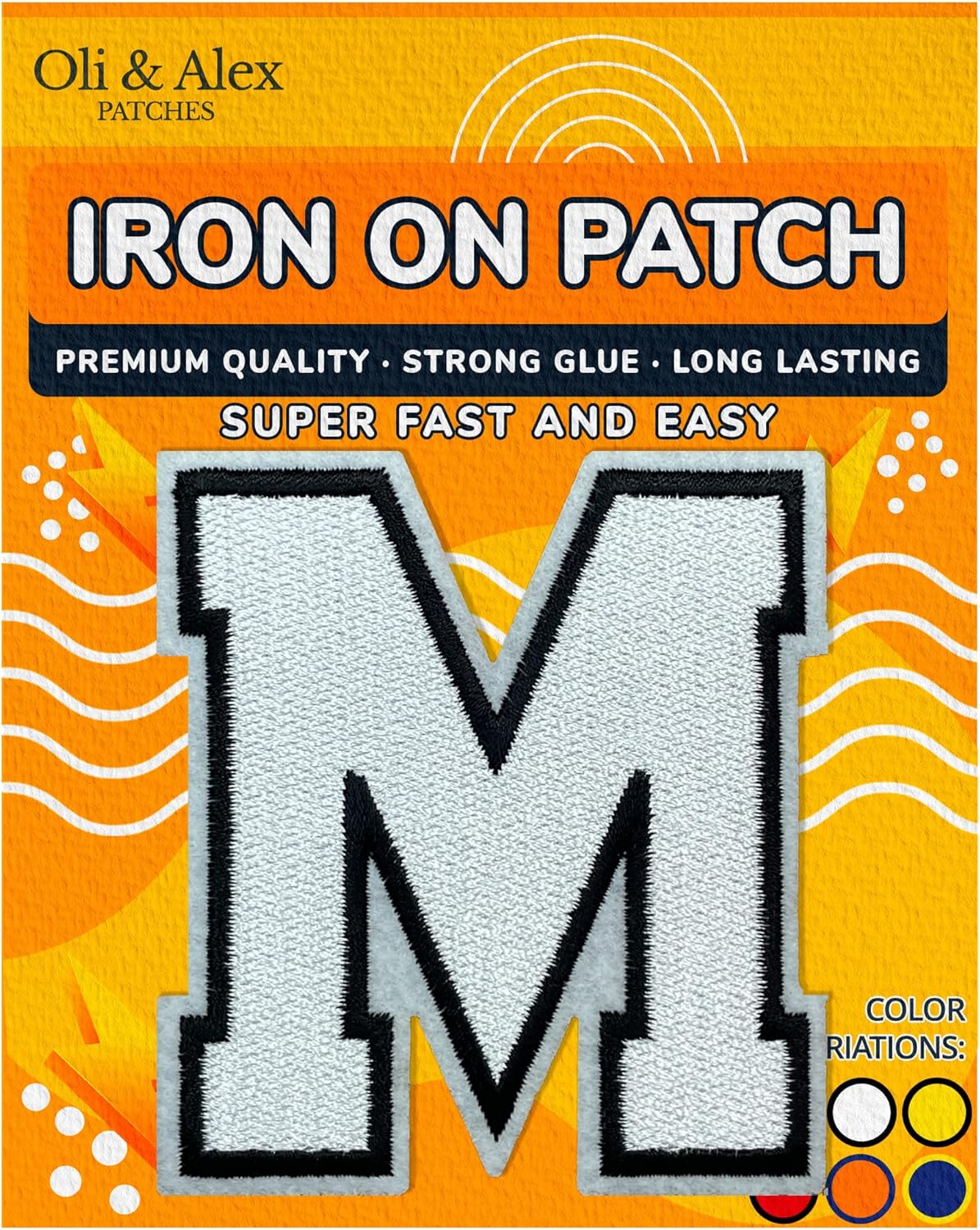 Amazon.com: Iron on Letters Patches - White Letter Patch for Clothing ...