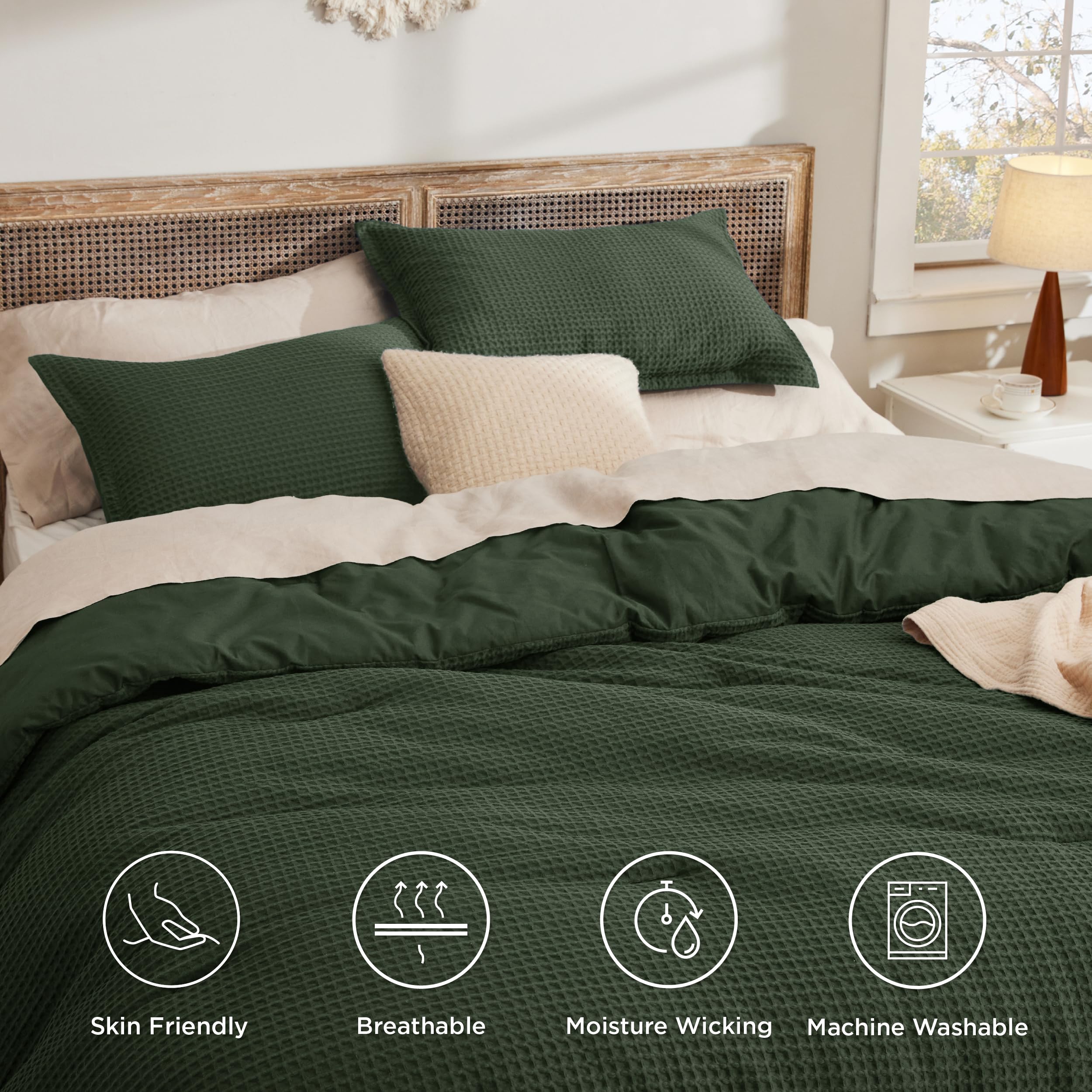 Green Waffle Comforter