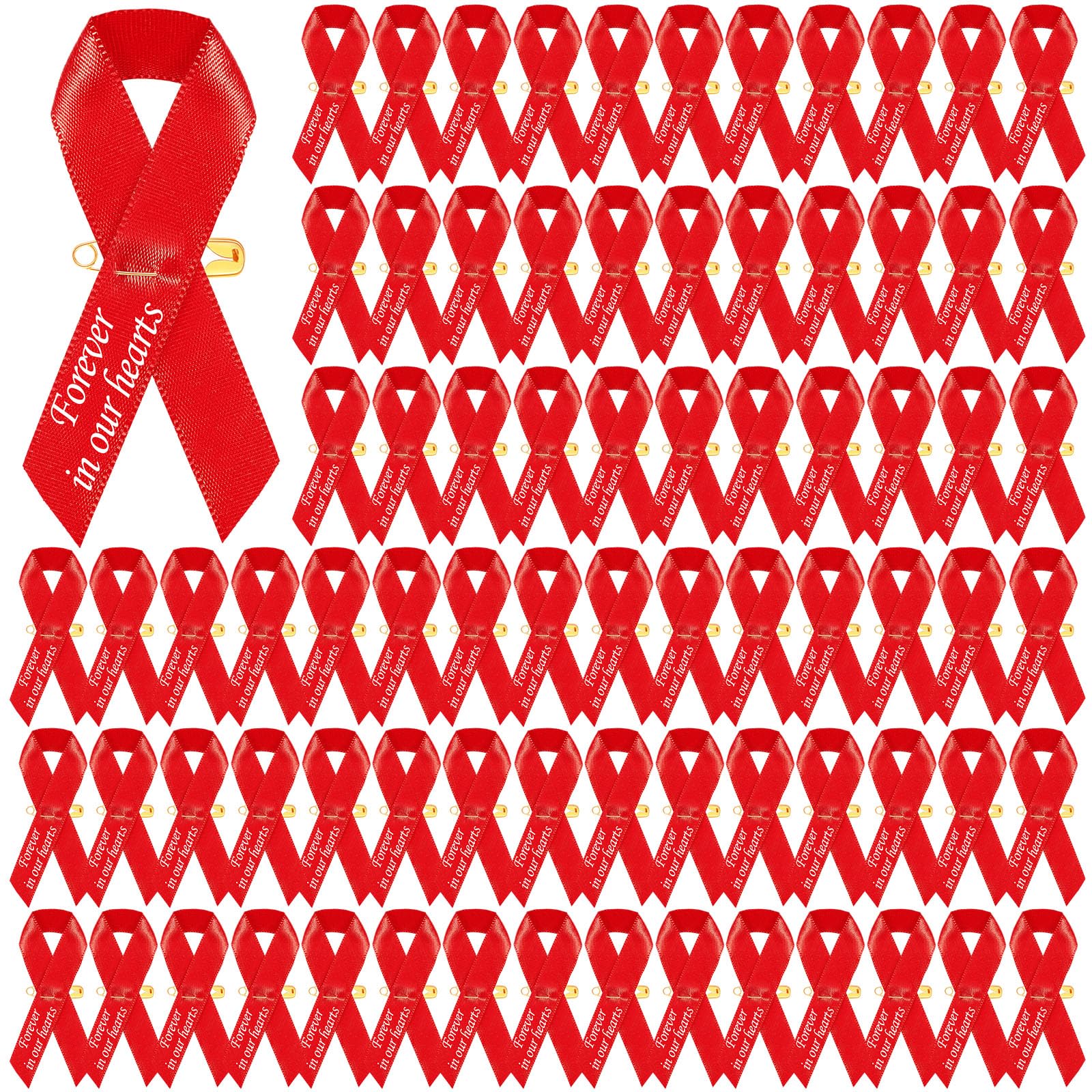 Amazon.com: 100 Pcs Funeral Ribbons Memorial Ribbon Funeral Pins ...