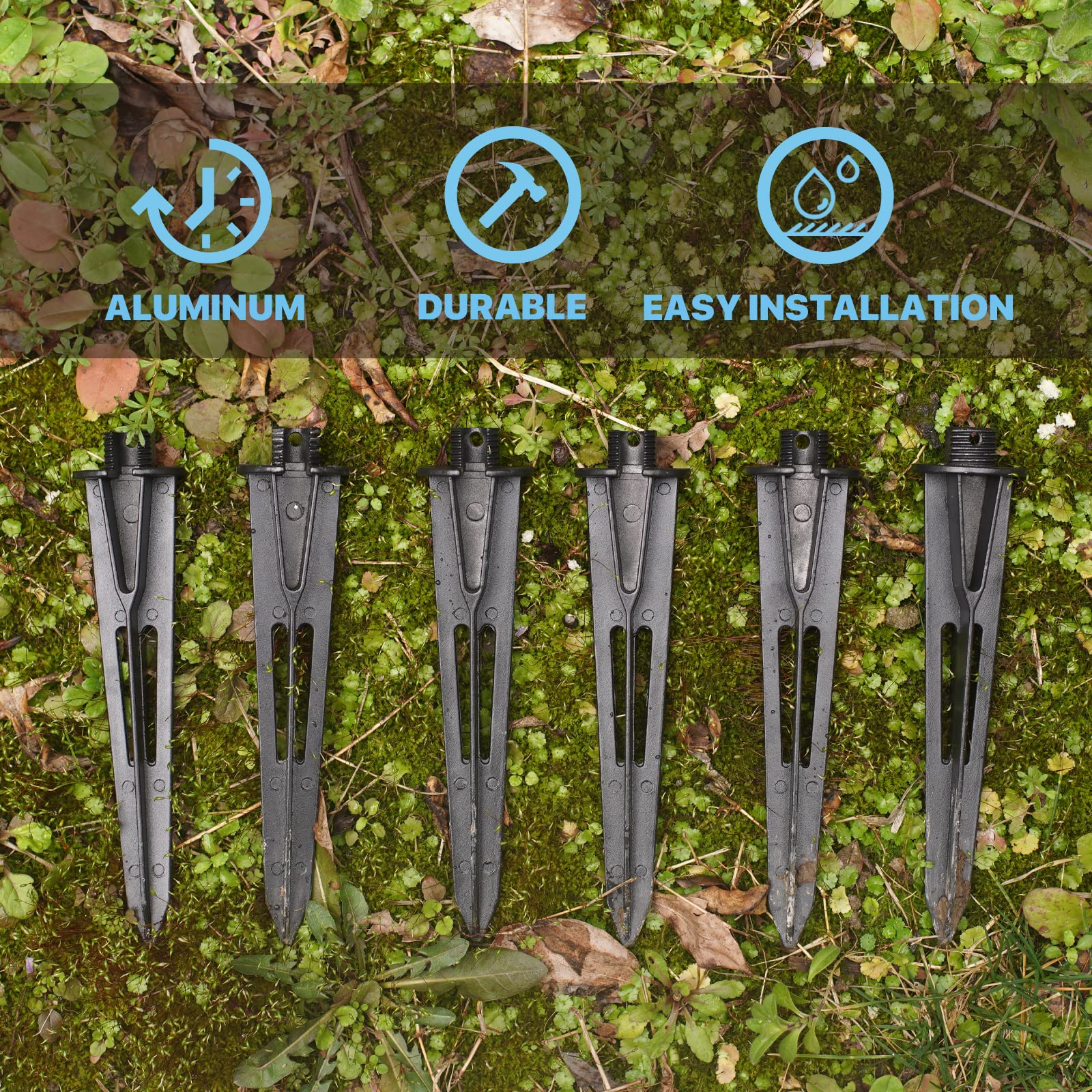 Snapklik.com : GOODSMANN 6PCS Metal Landscape Lighting Spikes