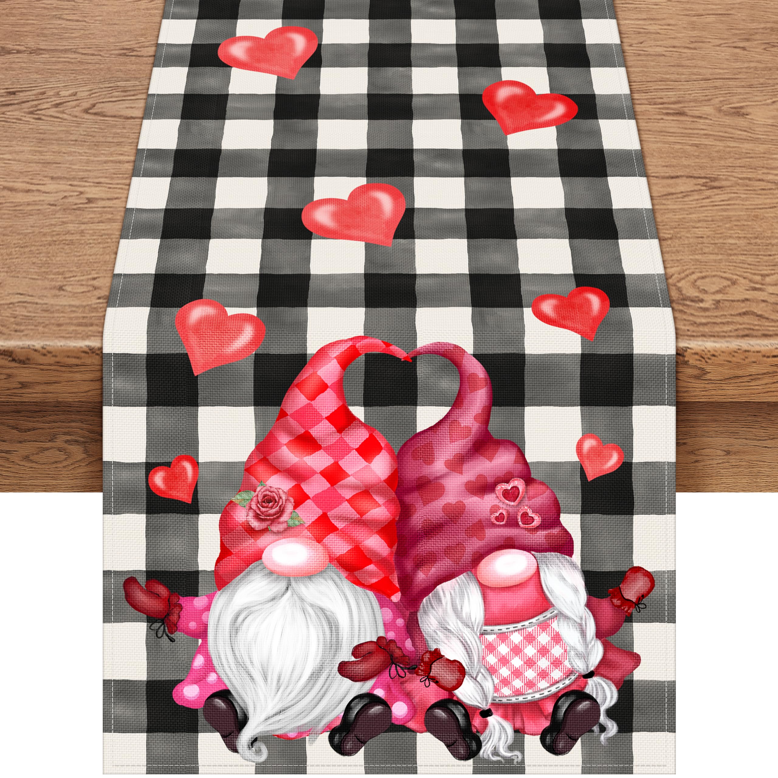 Amazon.com: Valentine's Day Table Runner Decoration, Buffalo Plaid ...