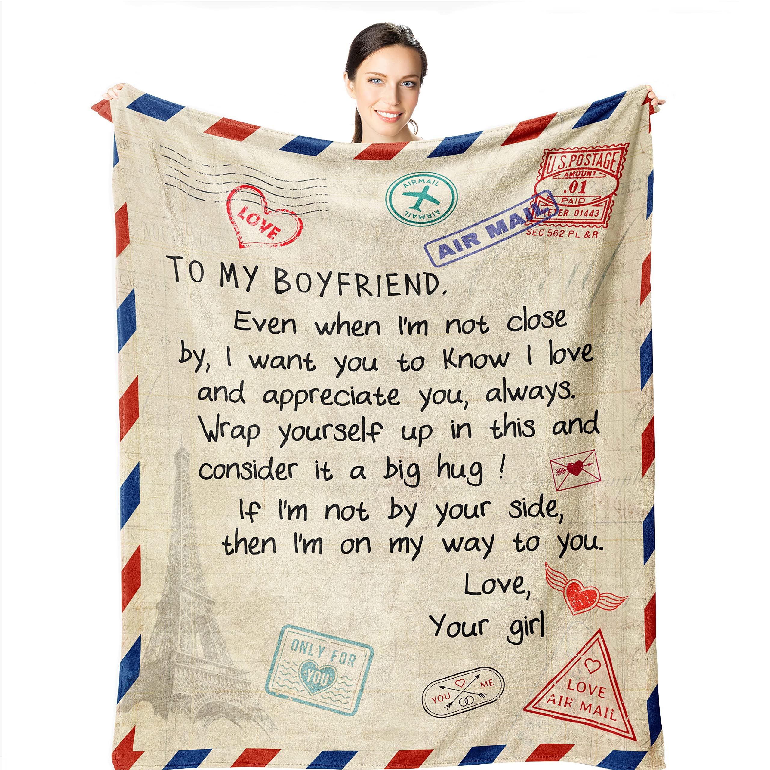 Amazon.com: Wisegem Boyfriend Gifts - Boyfriend Blanket from Girlfriend ...