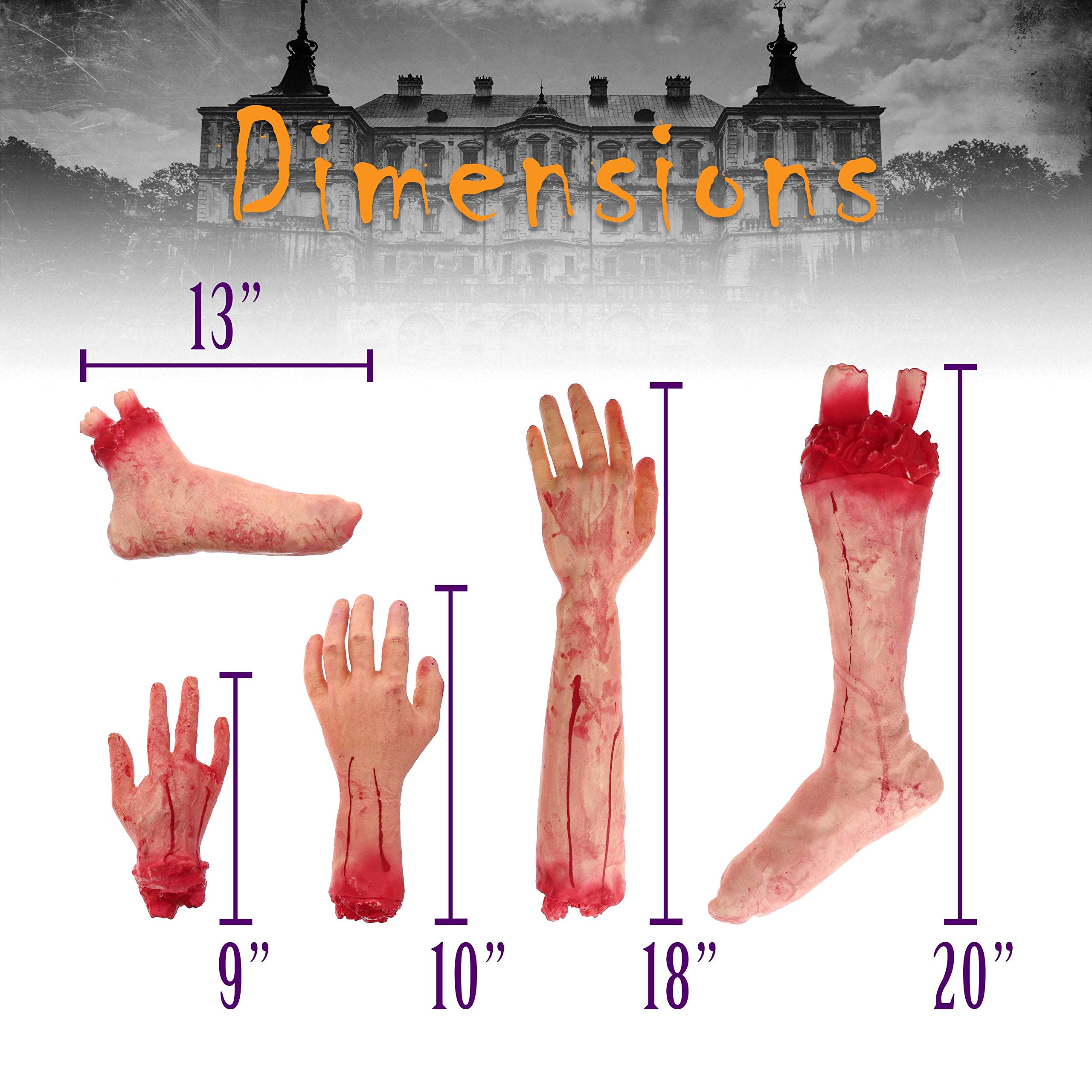 Buy Halloween Haunters 5 Piece Fake Bloody Severed Human Body Parts ...