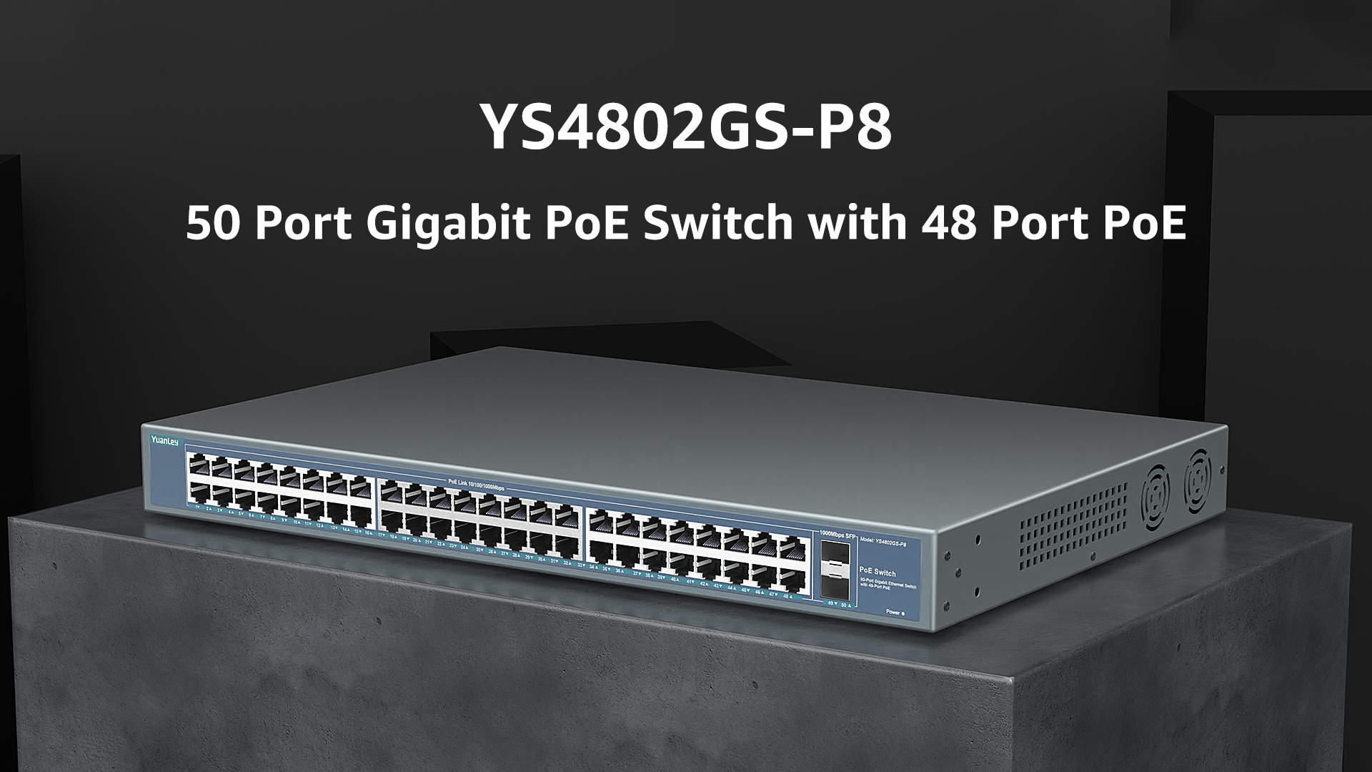 Watch YuanLey 48 Port Gigabit PoE Switch 800W on Amazon Live