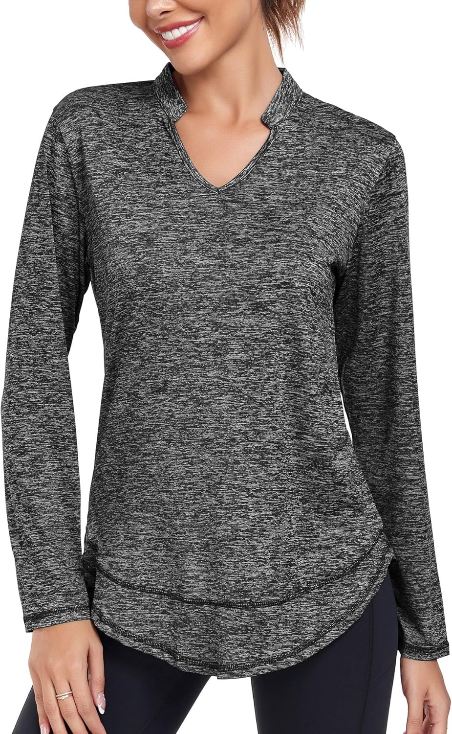 Amazon.com: Absttith Women's Long Sleeve Workout Shirts Running Yoga ...