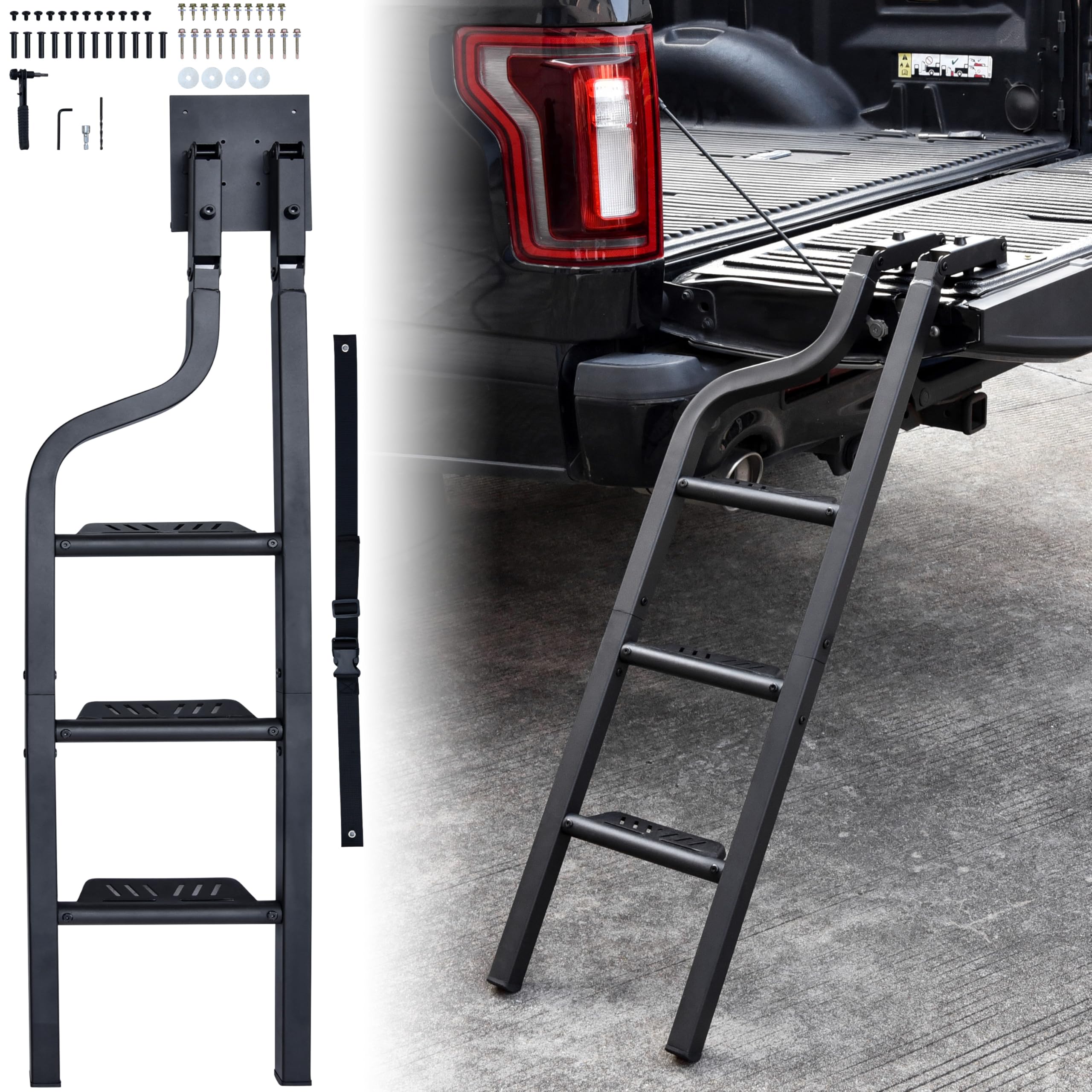 Amazon.com: KEWISAUTO Foldable Pickup Truck Tailgate Ladder, 42 ...