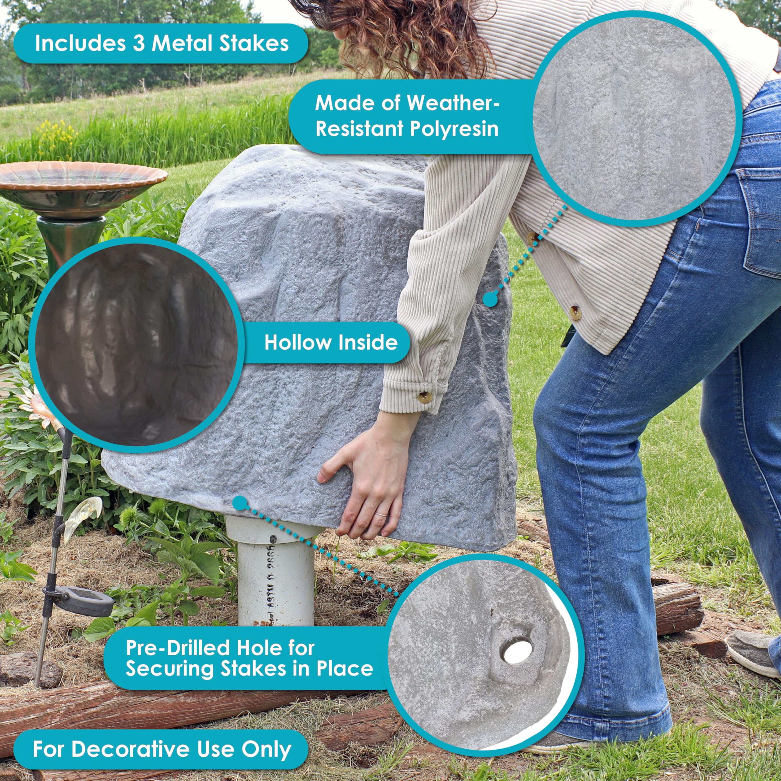 Snapklik.com : Sunnydaze Gray Decorative Landscape Rock Sculpture ...