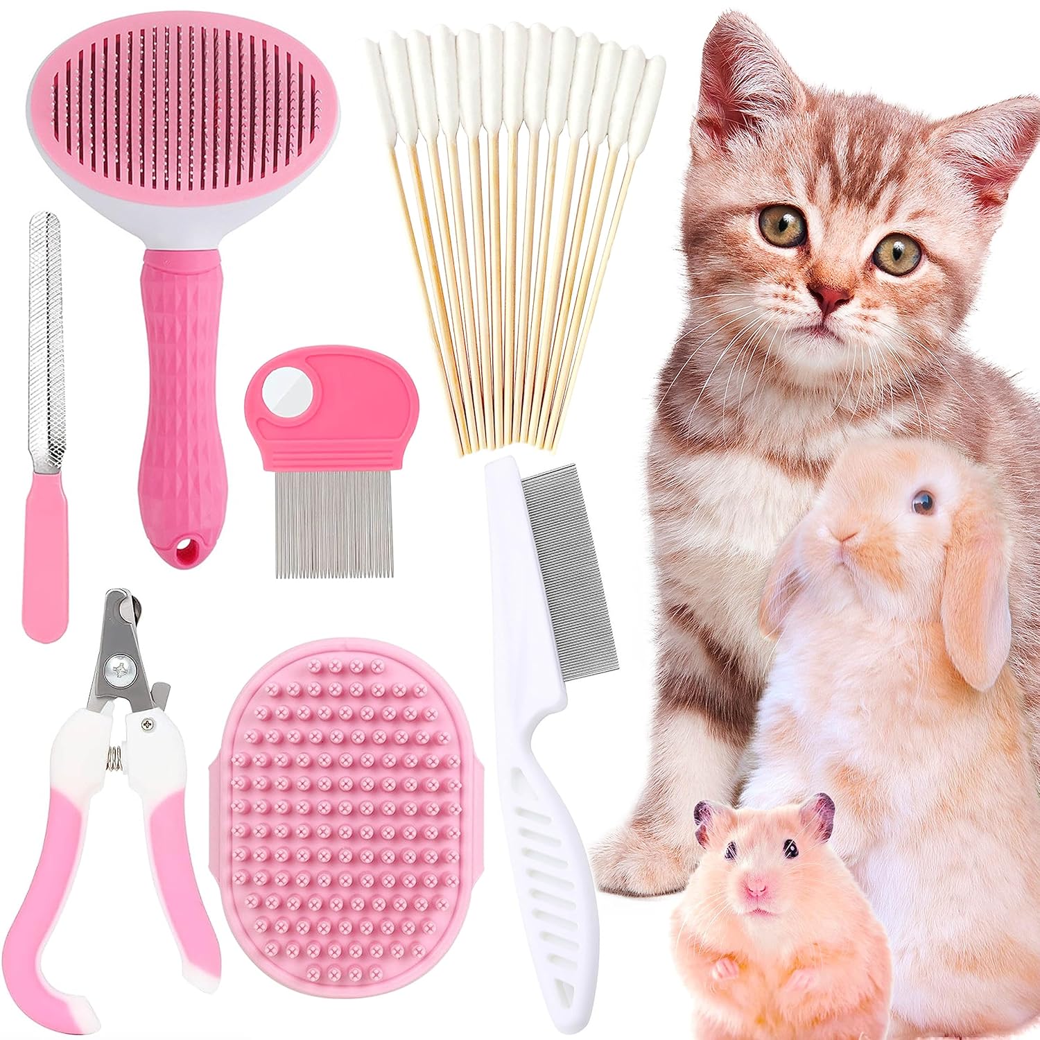 Amazon.com : Damanse Rabbit Grooming Kit with Rabbit Brush for Shedding ...