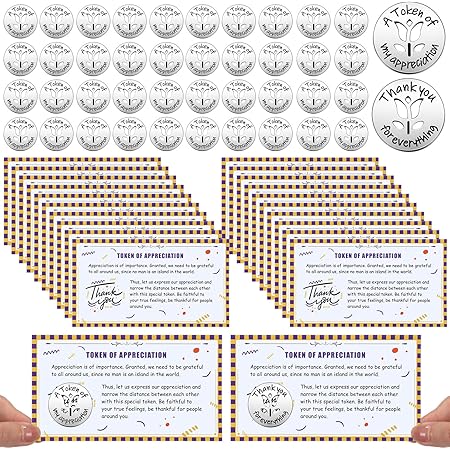 Amazon.com : 48 Sets Tokens of Appreciation and Cards Motivational ...