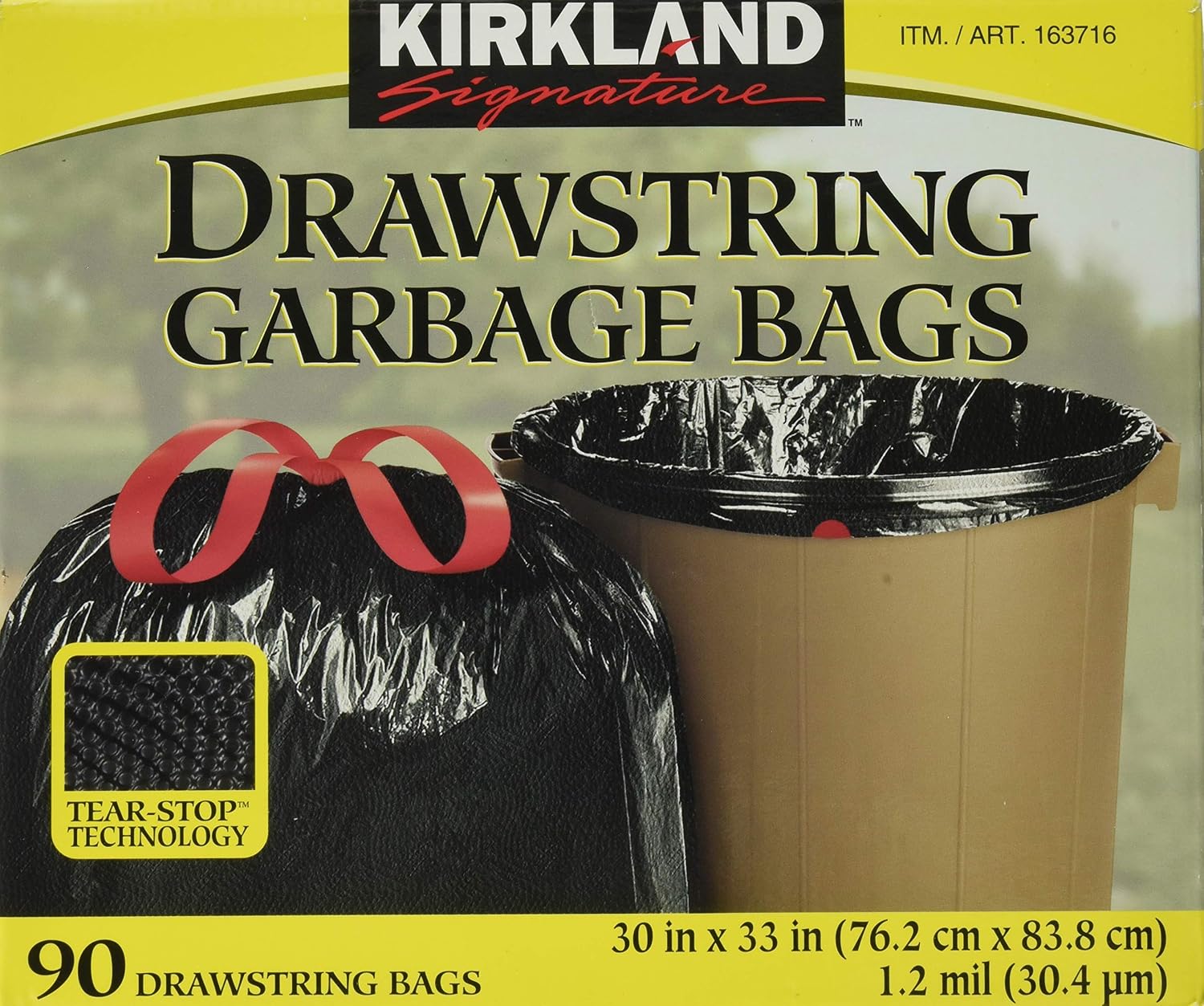 Amazon.com: Kirkland Signature Drawstring Bags (Pack of 90/ 30 X 33 ...