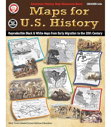 Mark Twain Maps for US History Geography Workbook, American History and ...
