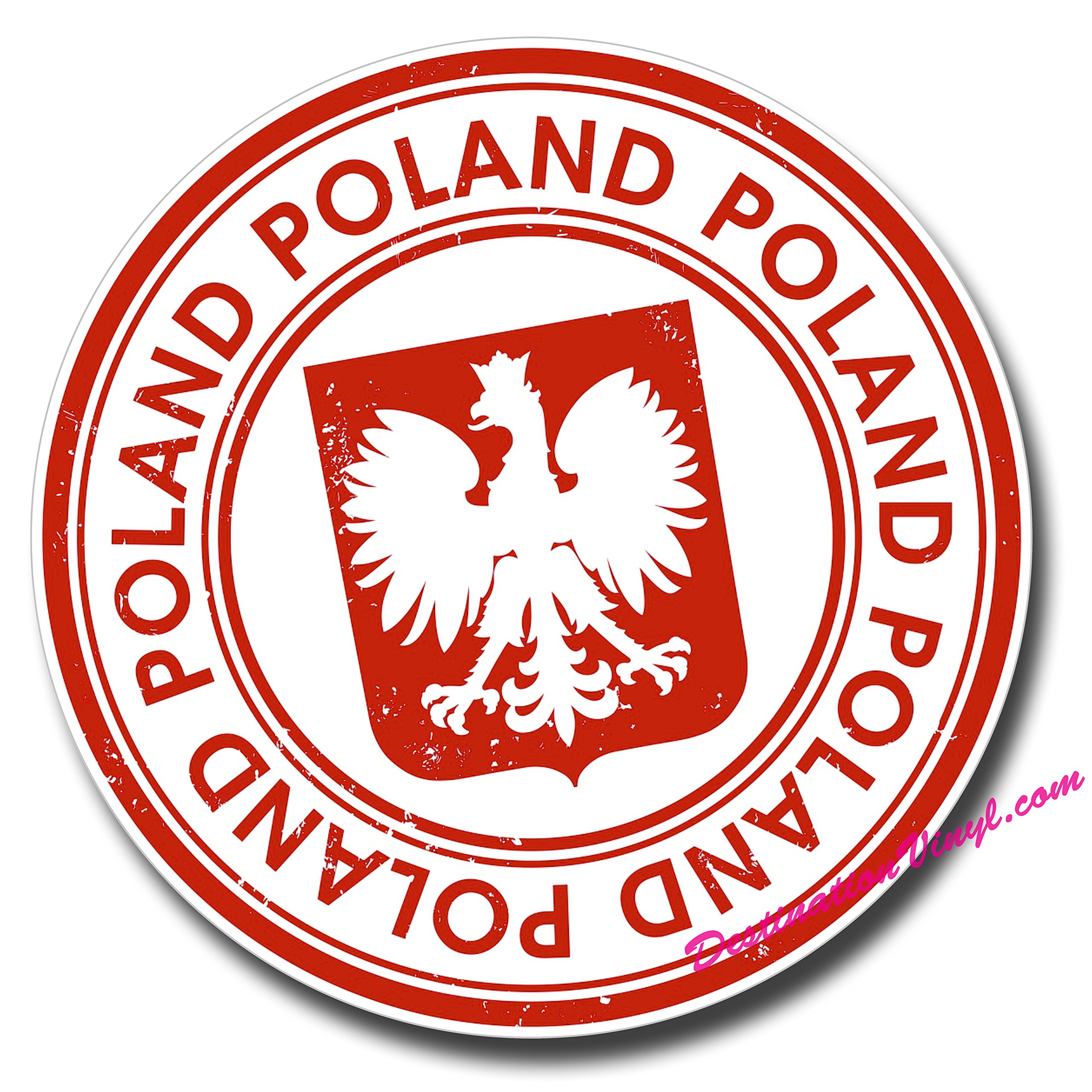 2 x Glossy Vinyl Stickers - Poland Polska Flag Car Laptop Bike Sticker ...