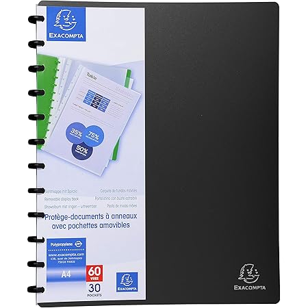 Exacompta - Ref 86351E - PP Display Book with Rings - Suitable for ...